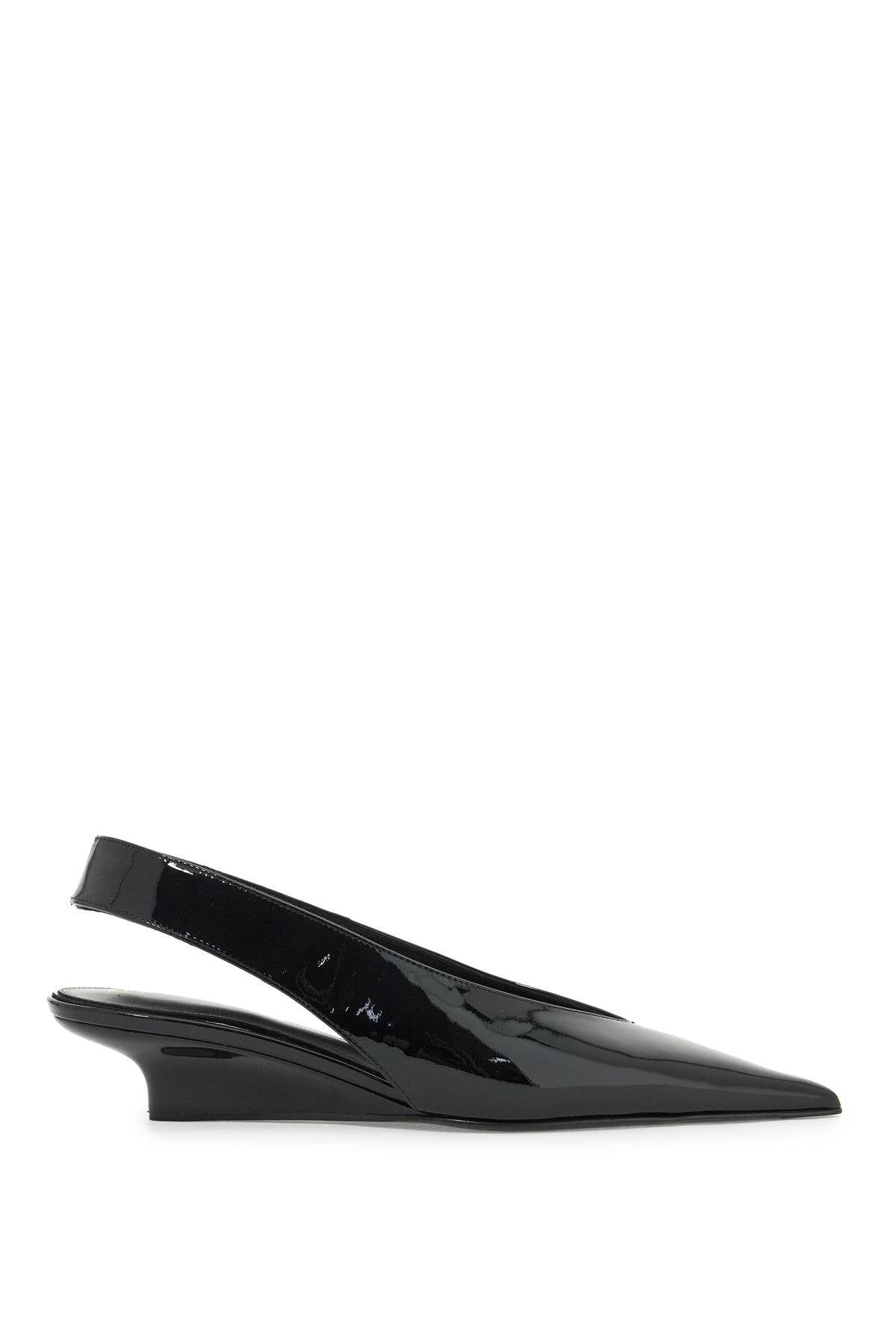 Totême Slingback Patent Leather Wedge Dãcol in Black | Lyst