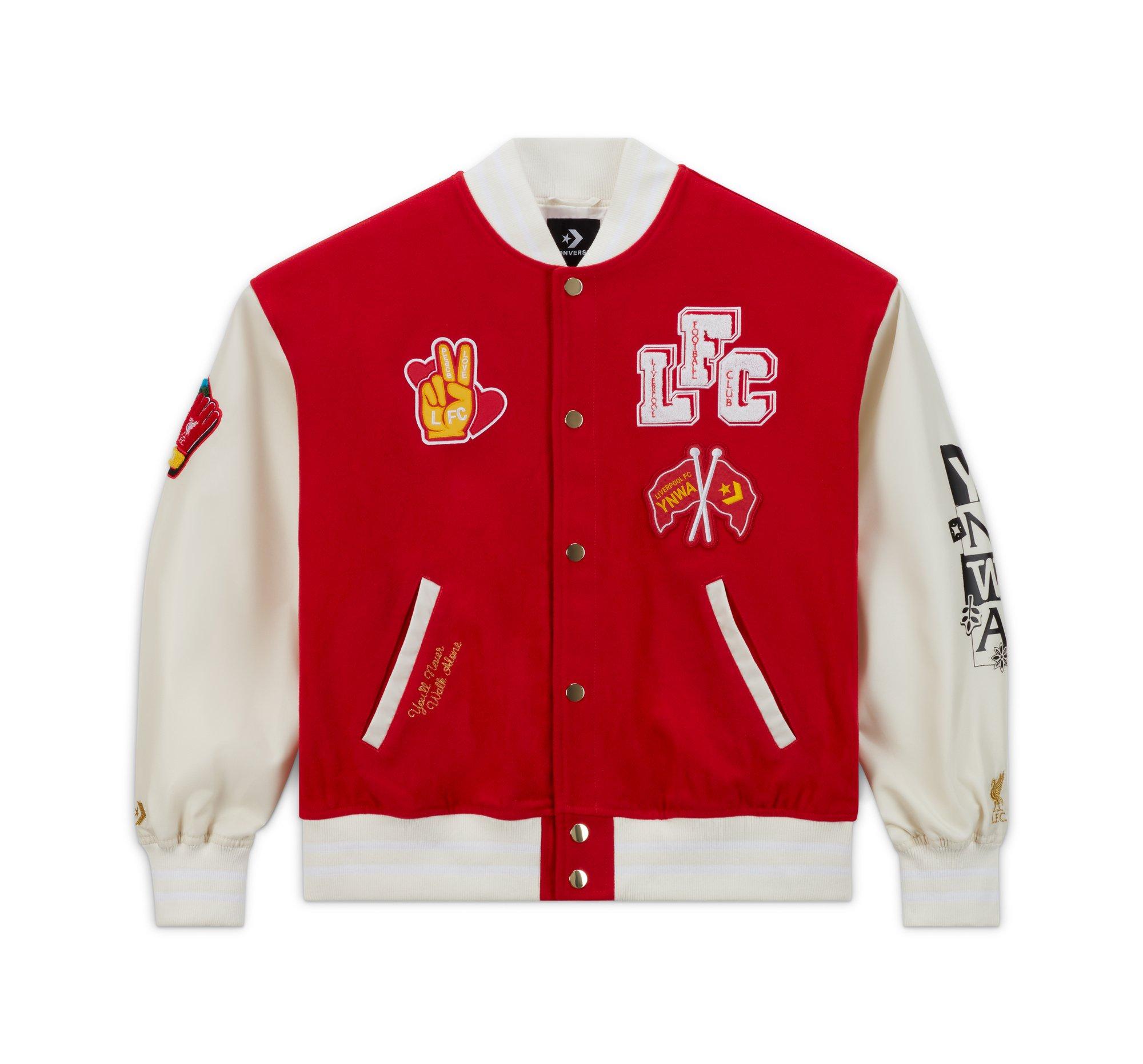 Converse X Lfc Woven Varsity Jacket in Red | Lyst