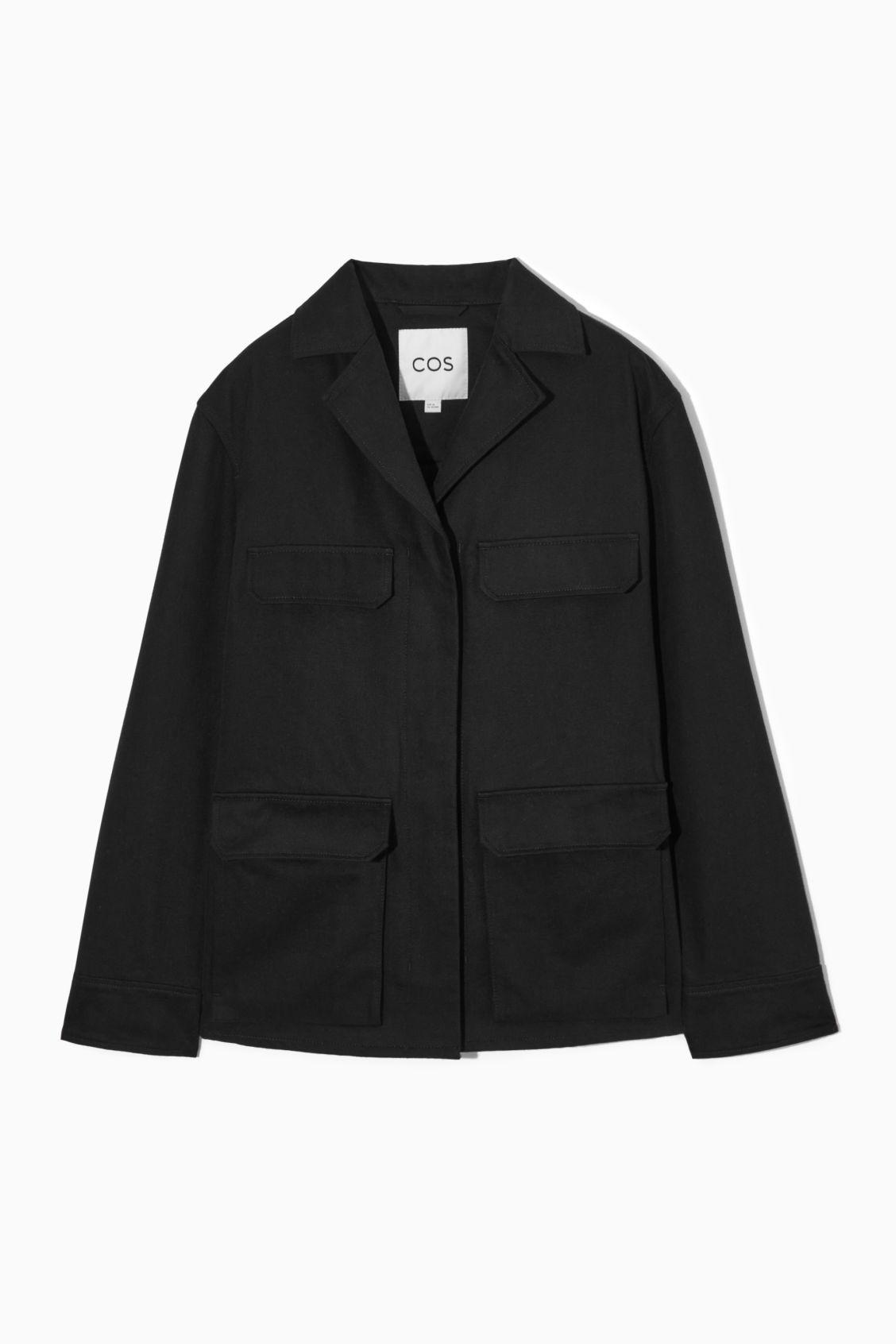 COS Twill Utility Jacket in Black | Lyst