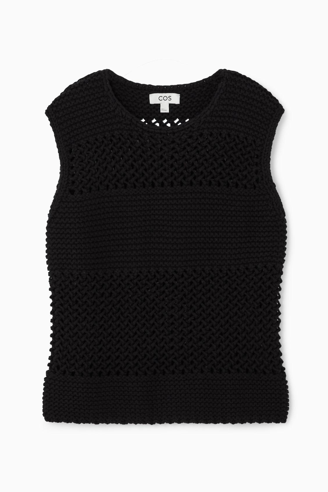 COS Open-knit Tank in Black | Lyst