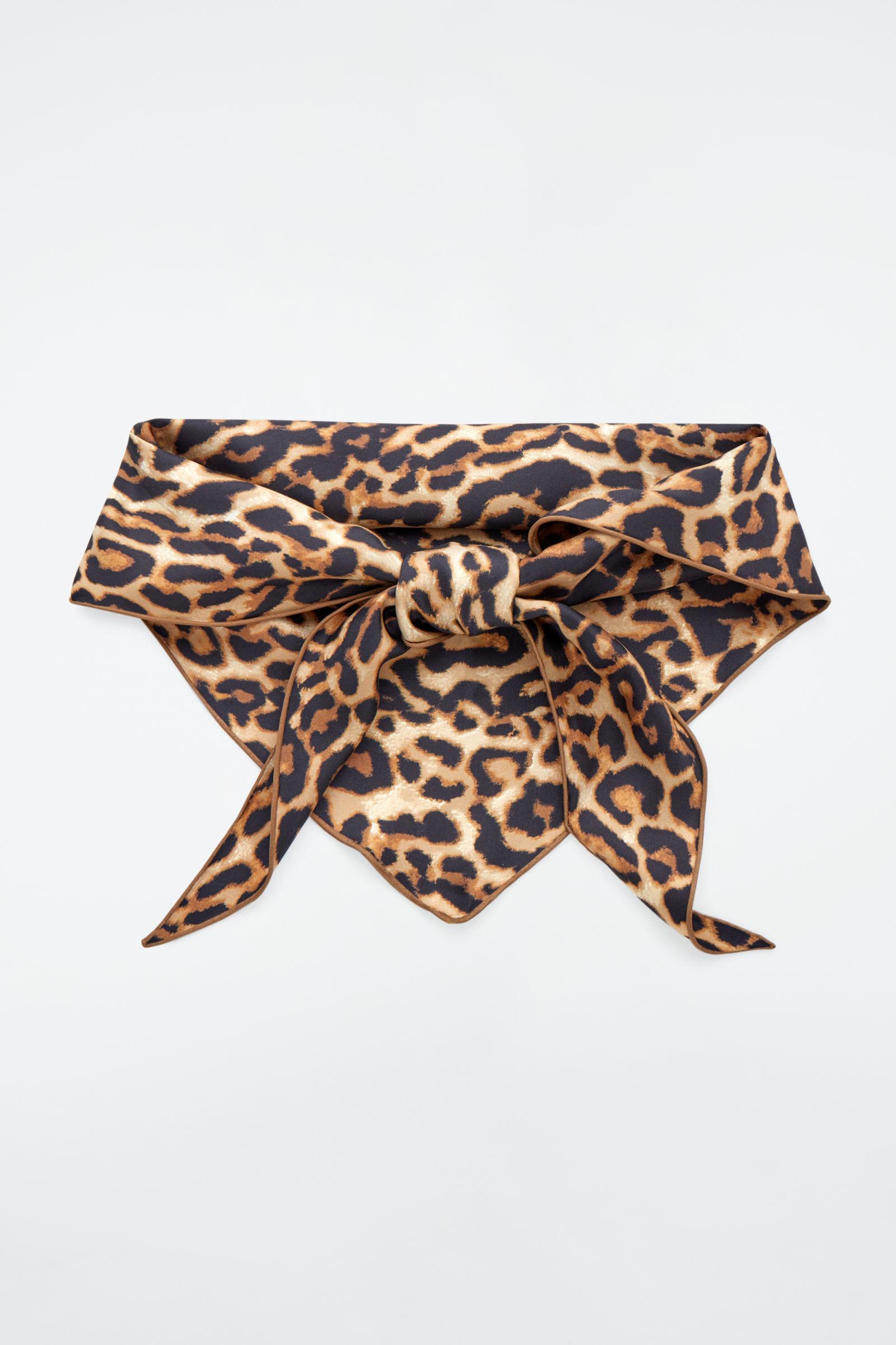 COS Leopard-print Silk Triangle Scarf in Natural | Lyst UK