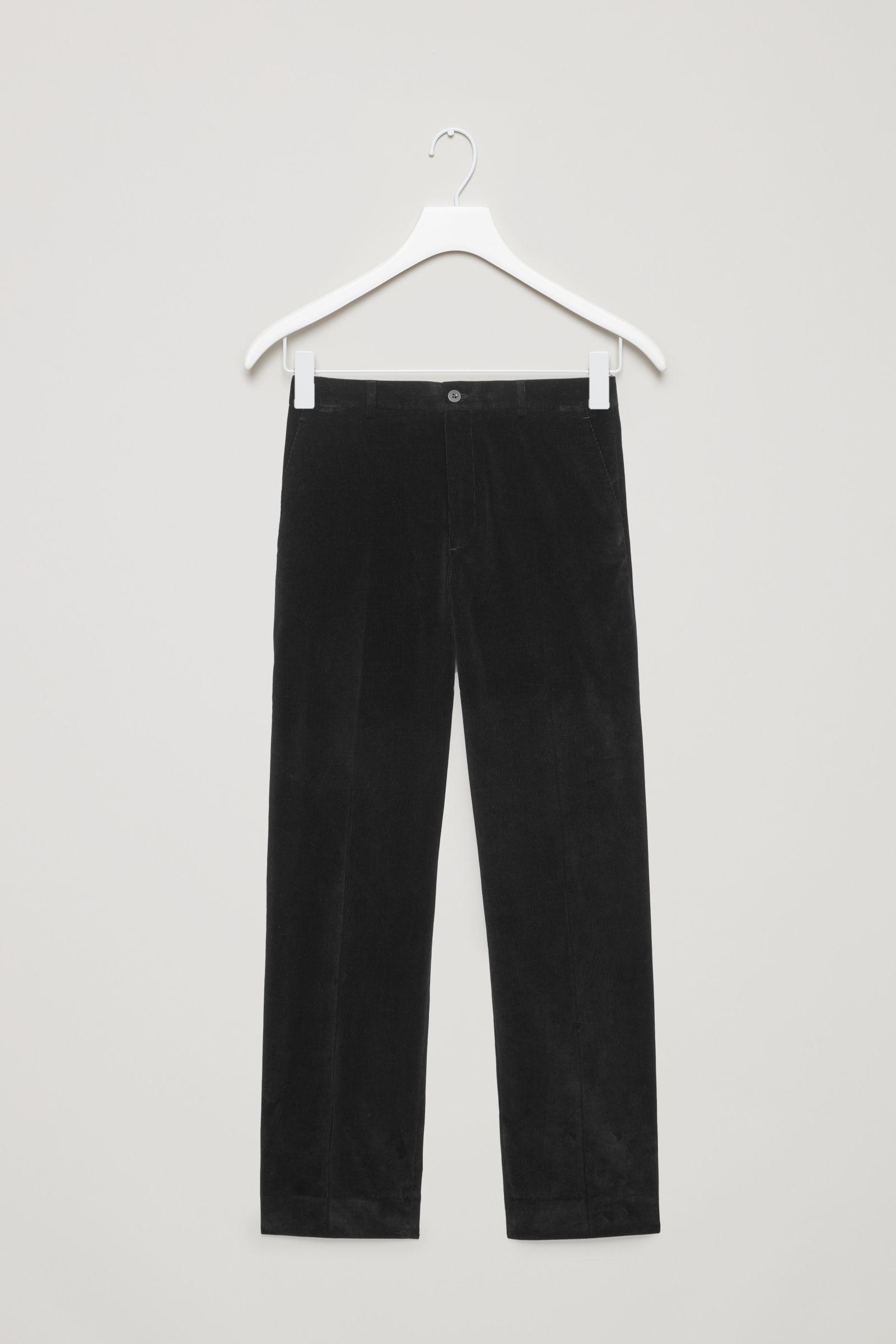 COS Wide-leg Corduroy Trousers in Black for Men - Lyst