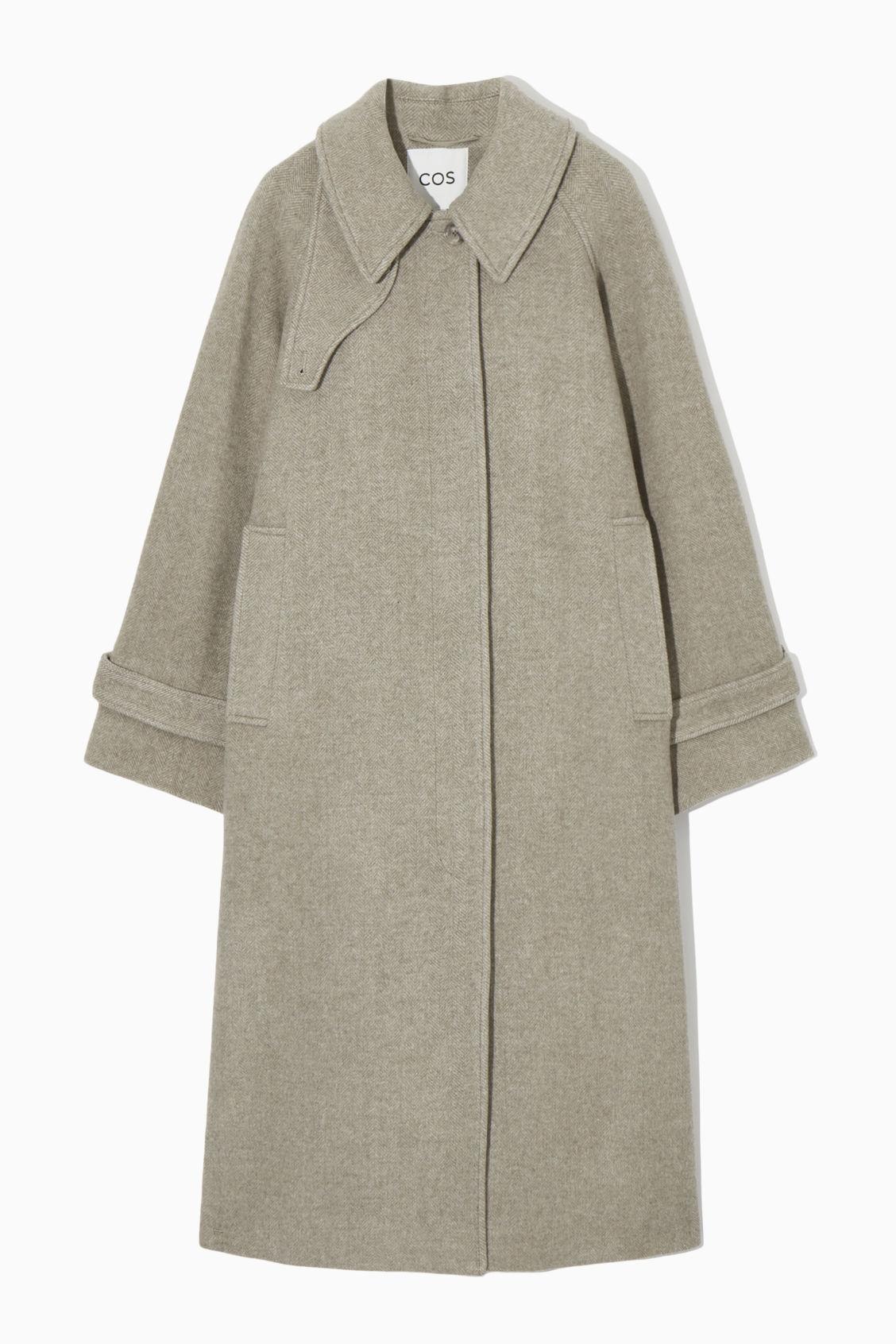 COS Oversized Rounded Wool Coat in Natural | Lyst