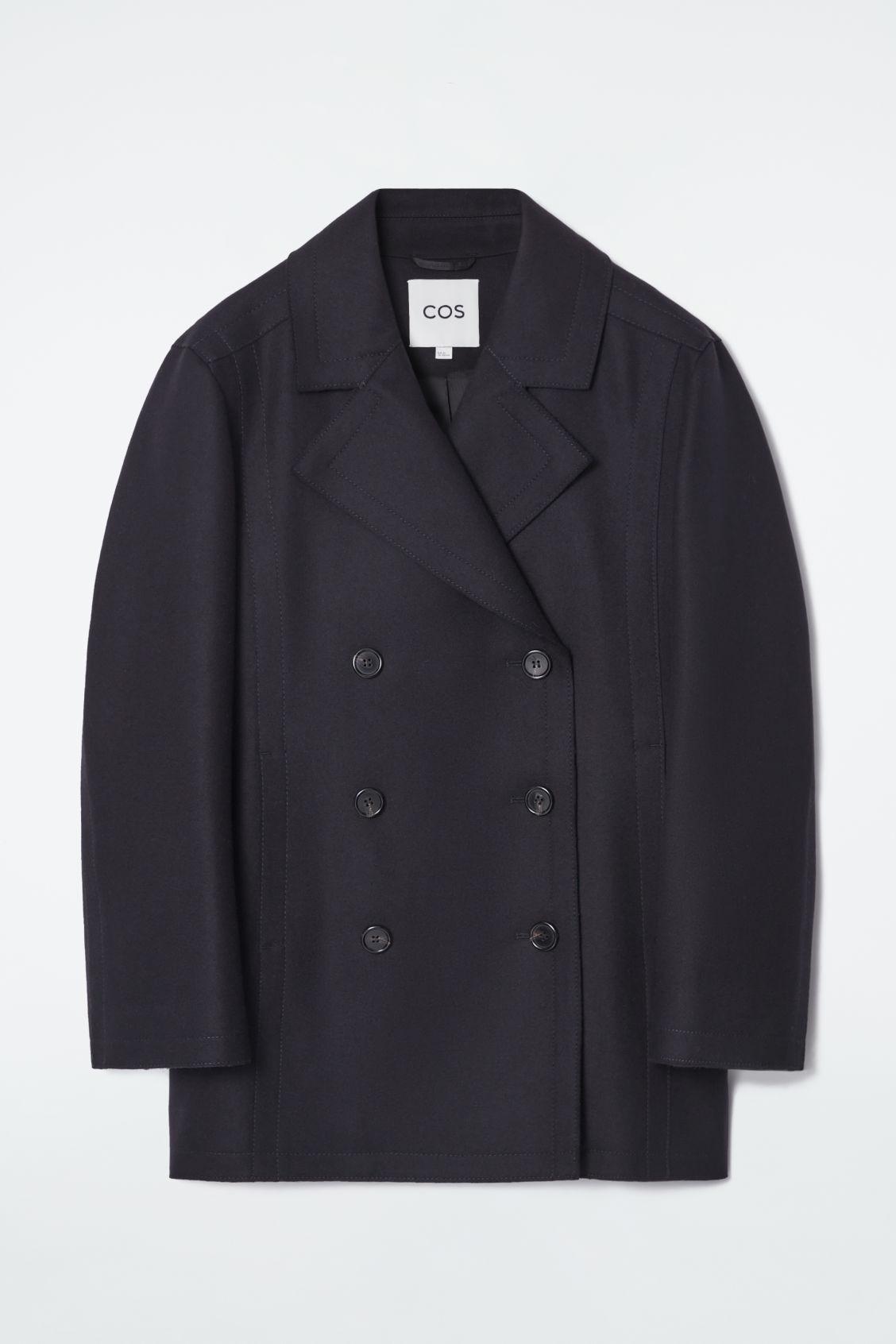 COS Relaxed Wool Pea Coat in Blue | Lyst