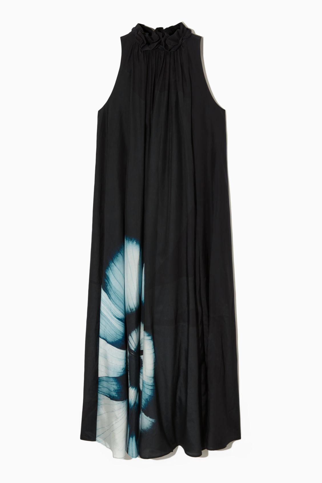 Cos Floral Print Silk Blend Maxi Dress In Black Lyst