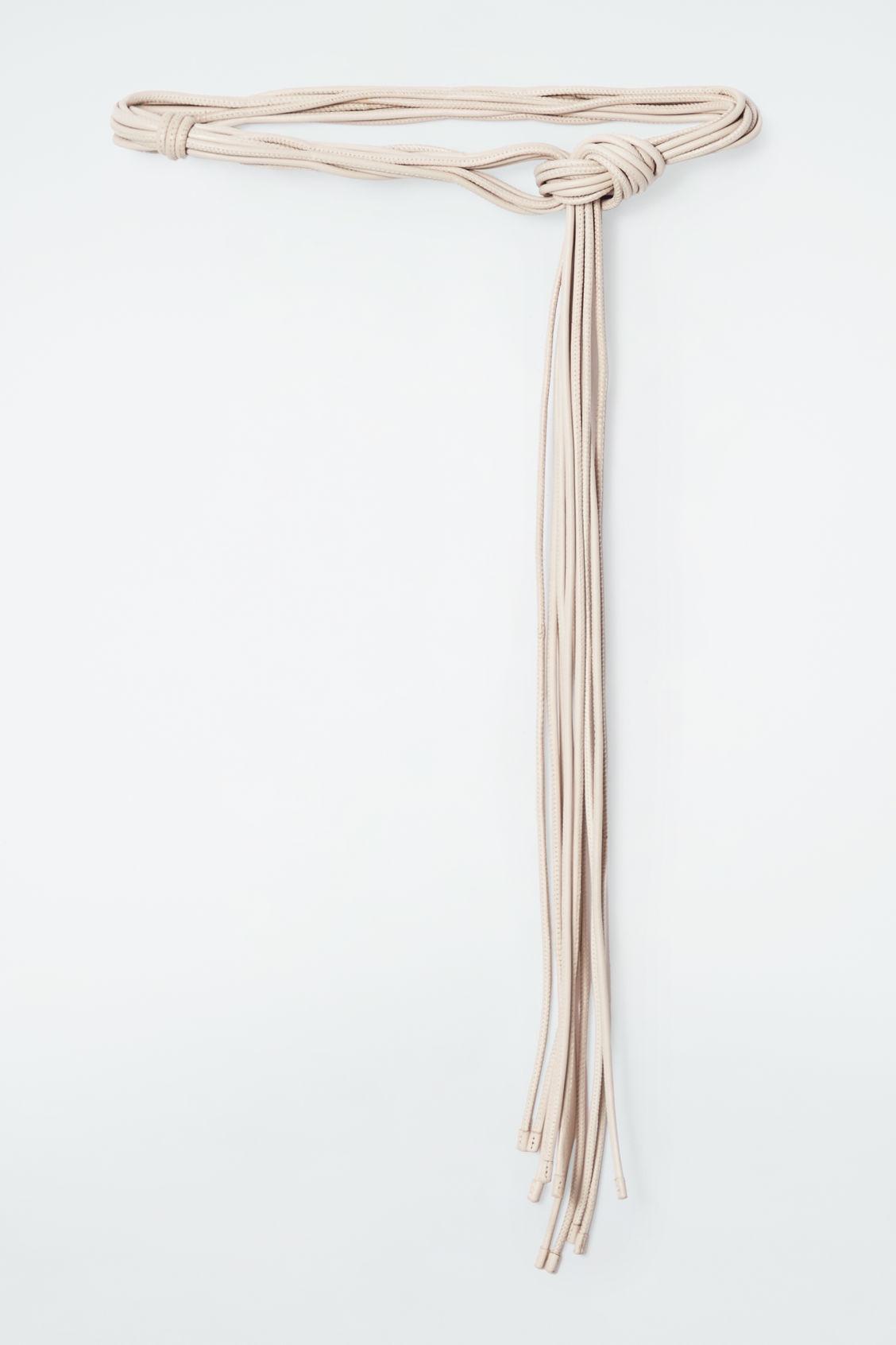 COS Leather Cord Belt in White | Lyst