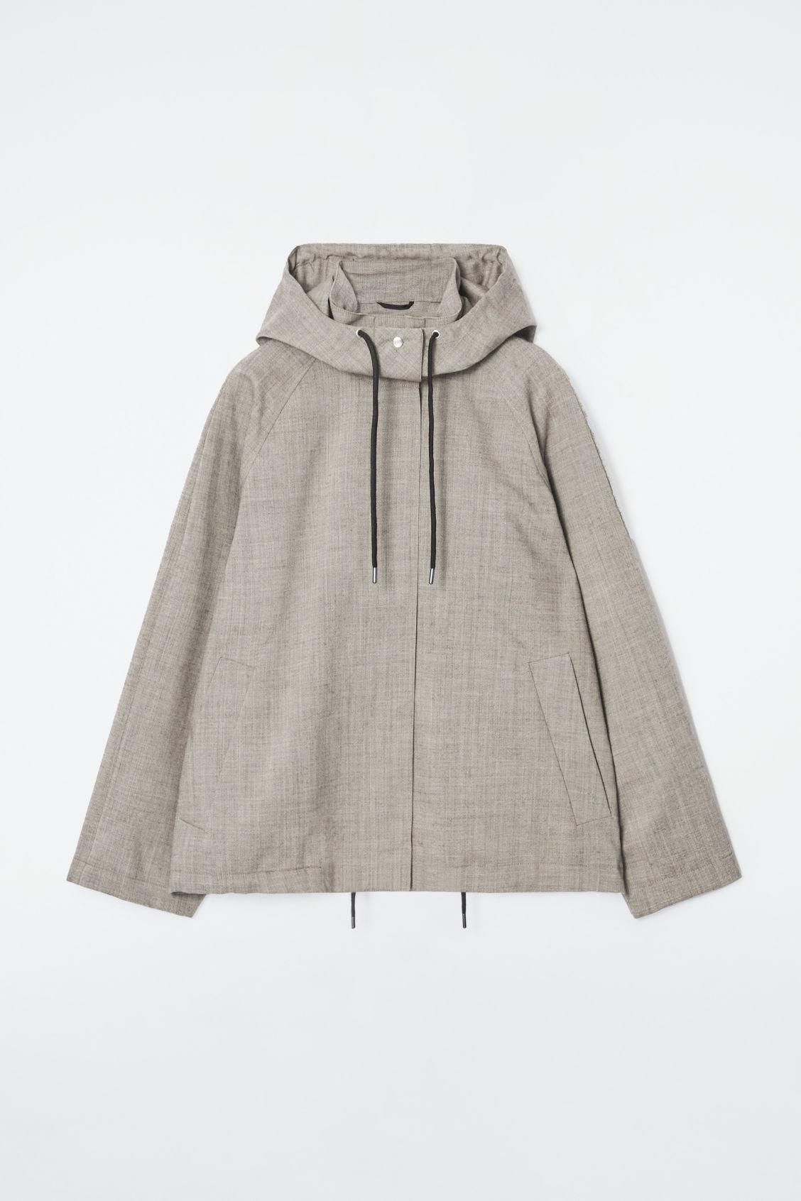 COS Hooded Wool Utility Jacket in White | Lyst
