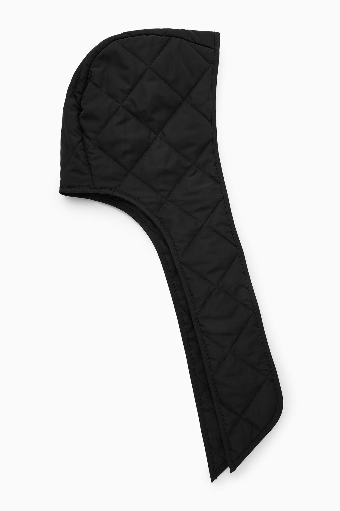 COS Quilted Tie-front Hood in Black | Lyst