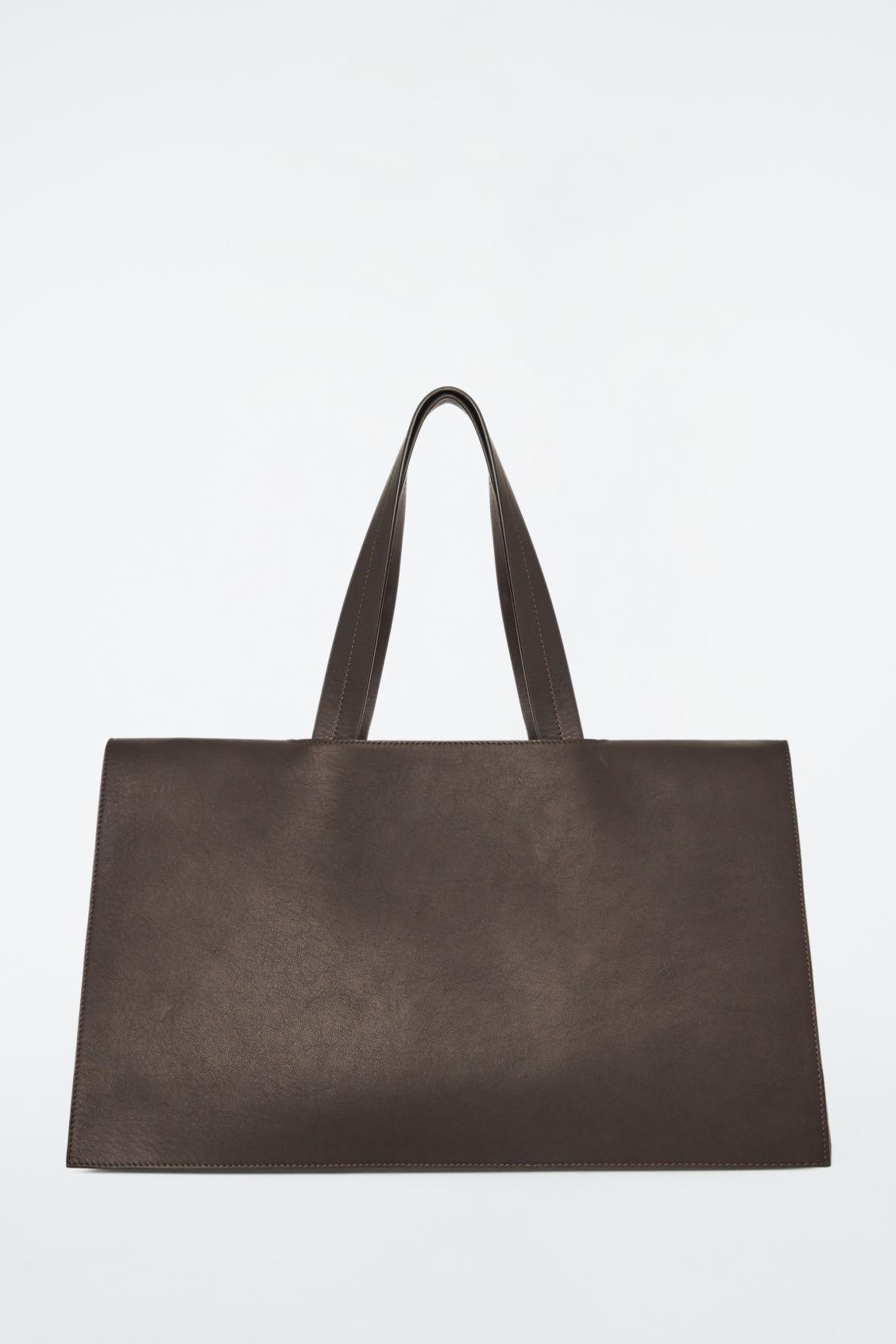 COS The Flap Tote - Leather in Brown for Men | Lyst