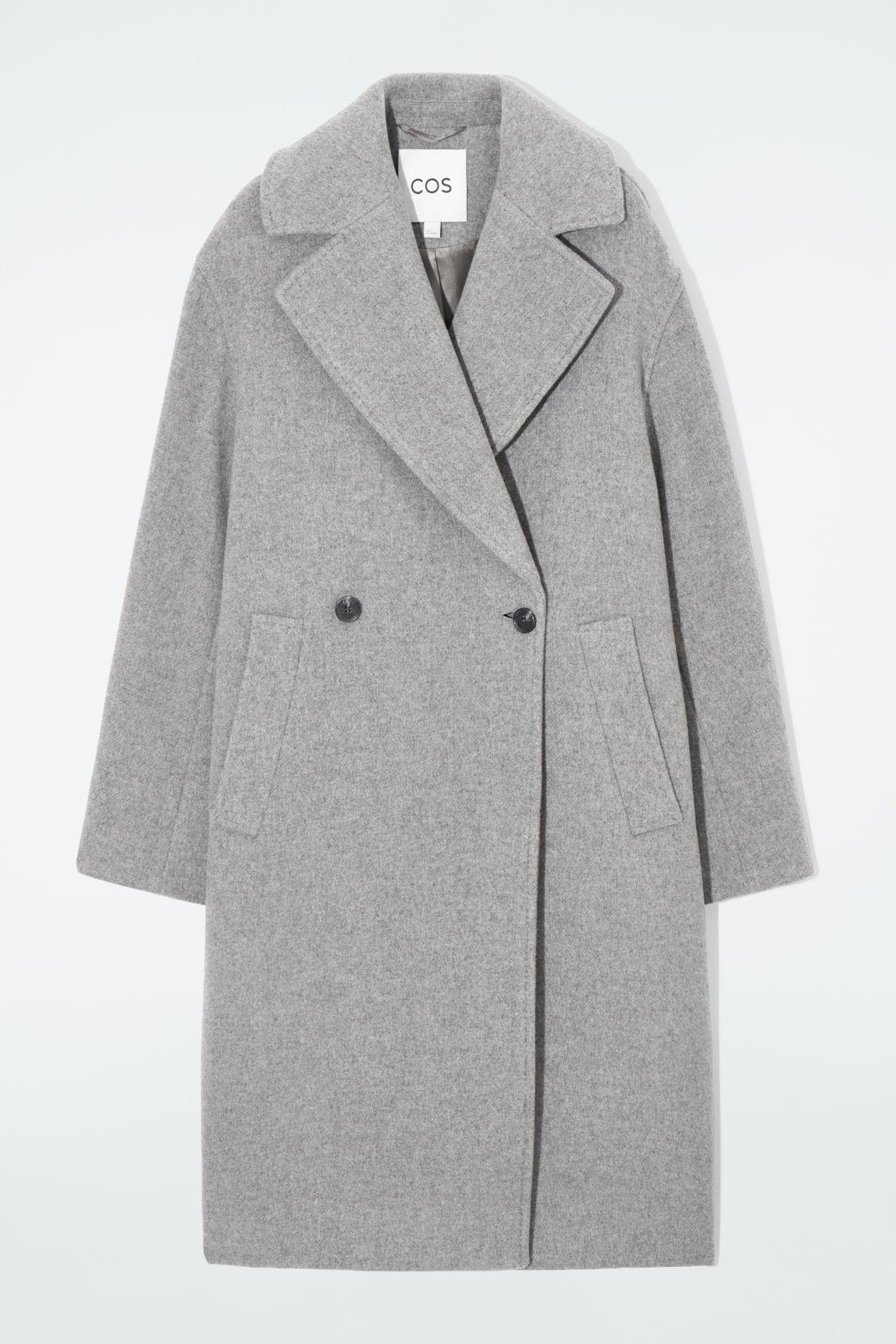 COS Oversized Double-breasted Wool Coat in Gray | Lyst