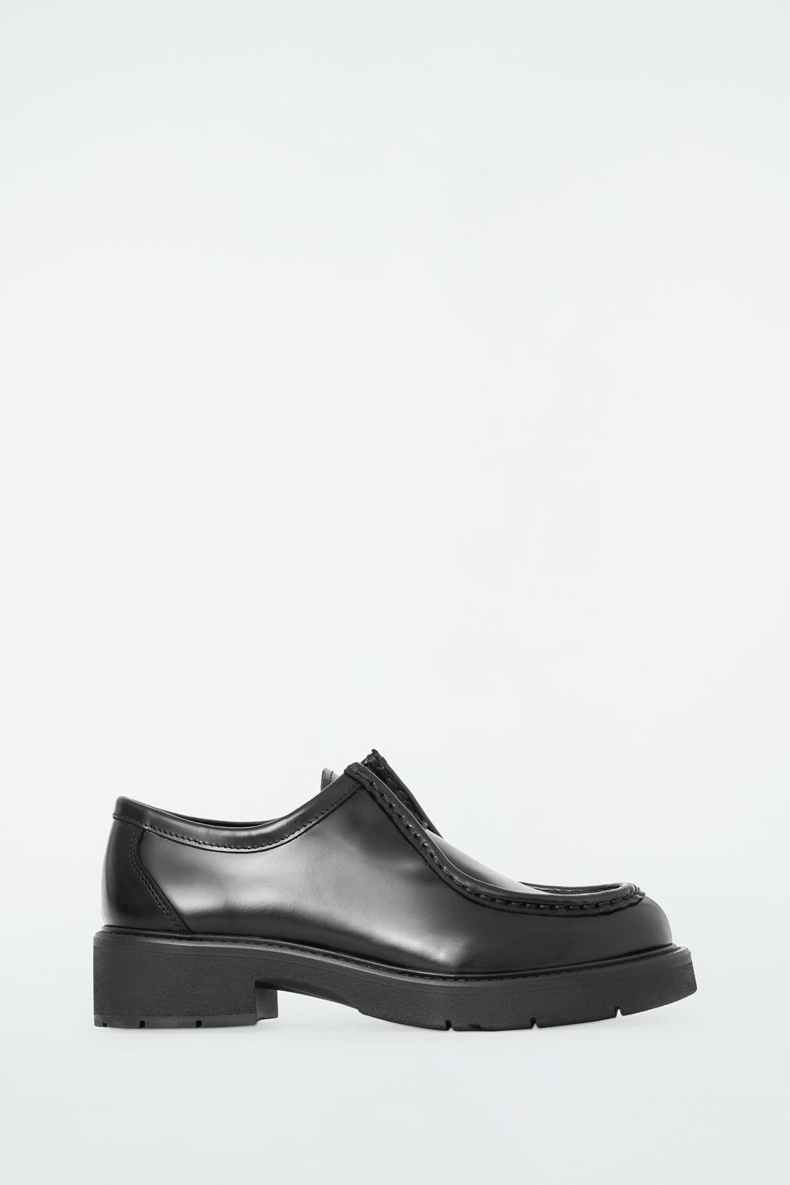 COS Chunky Leather Lace-up Shoes in White | Lyst