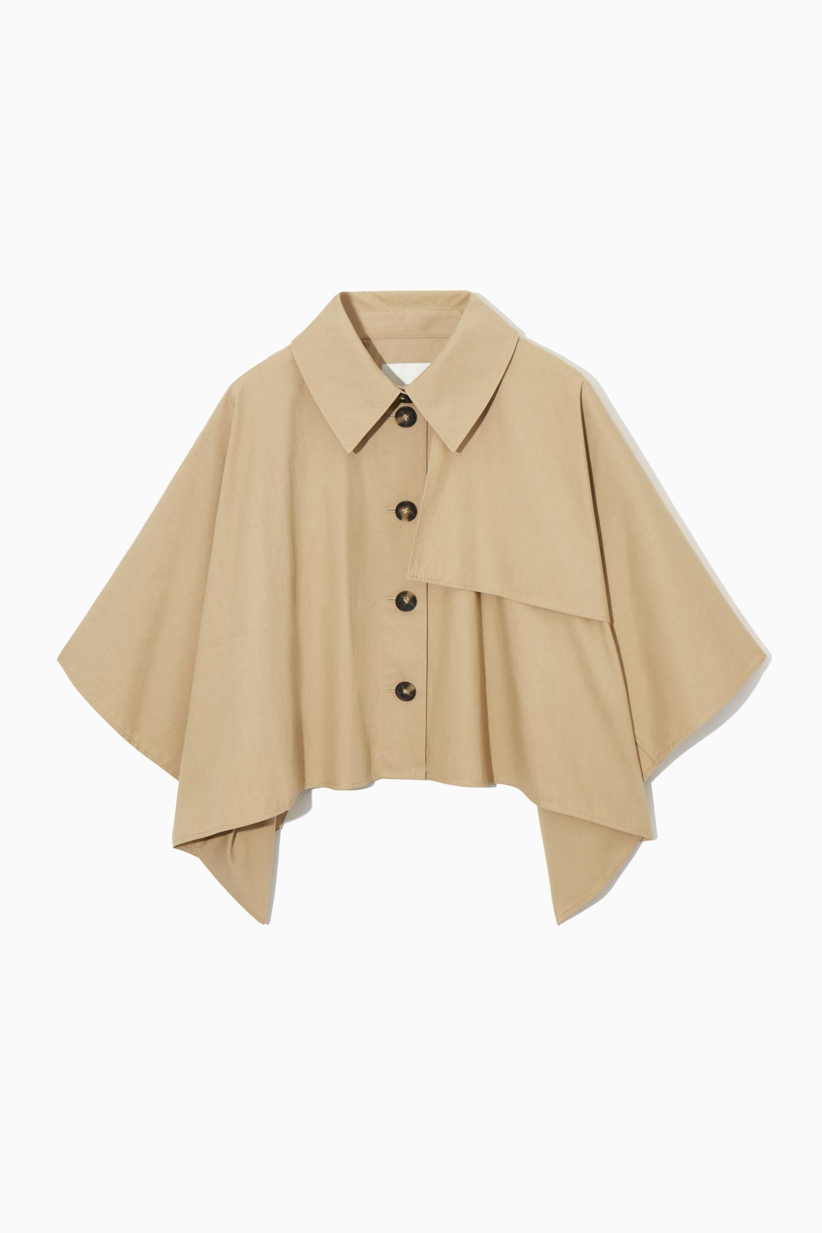 COS Cropped Trench Coat Cape in Natural | Lyst UK