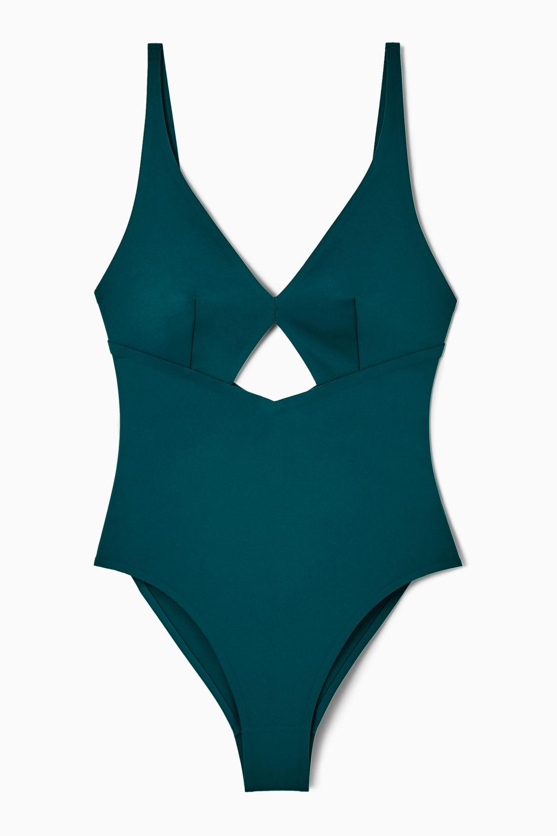 COS Cutout Scuba Swimsuit in Green | Lyst