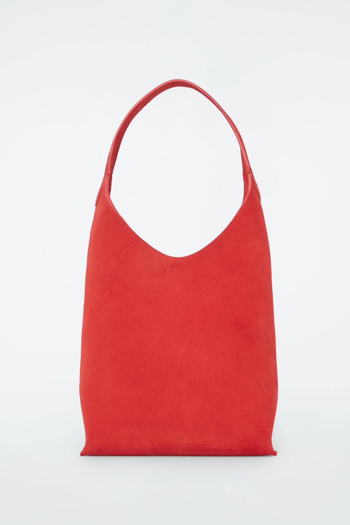 COS Serif Mini Tote - Suede in Red | Lyst