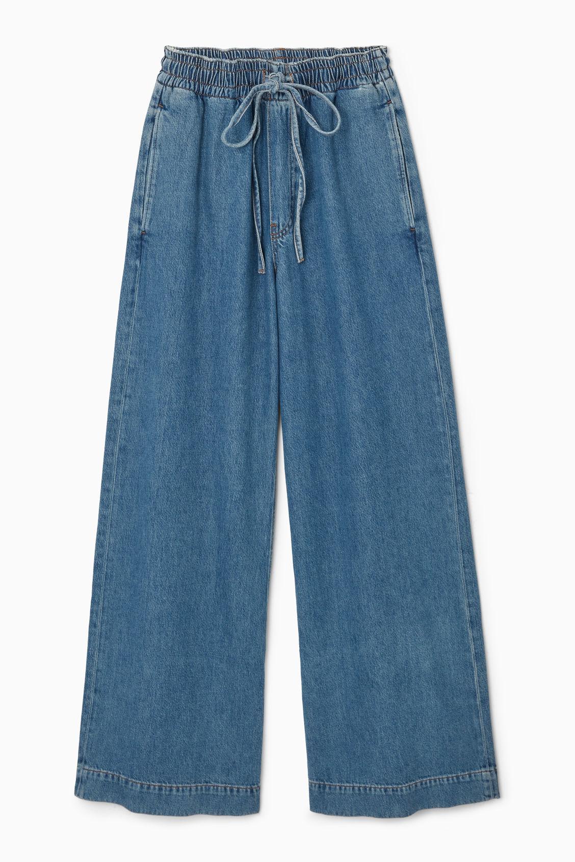 COS Wide-leg Fluid Denim Trousers in Blue | Lyst