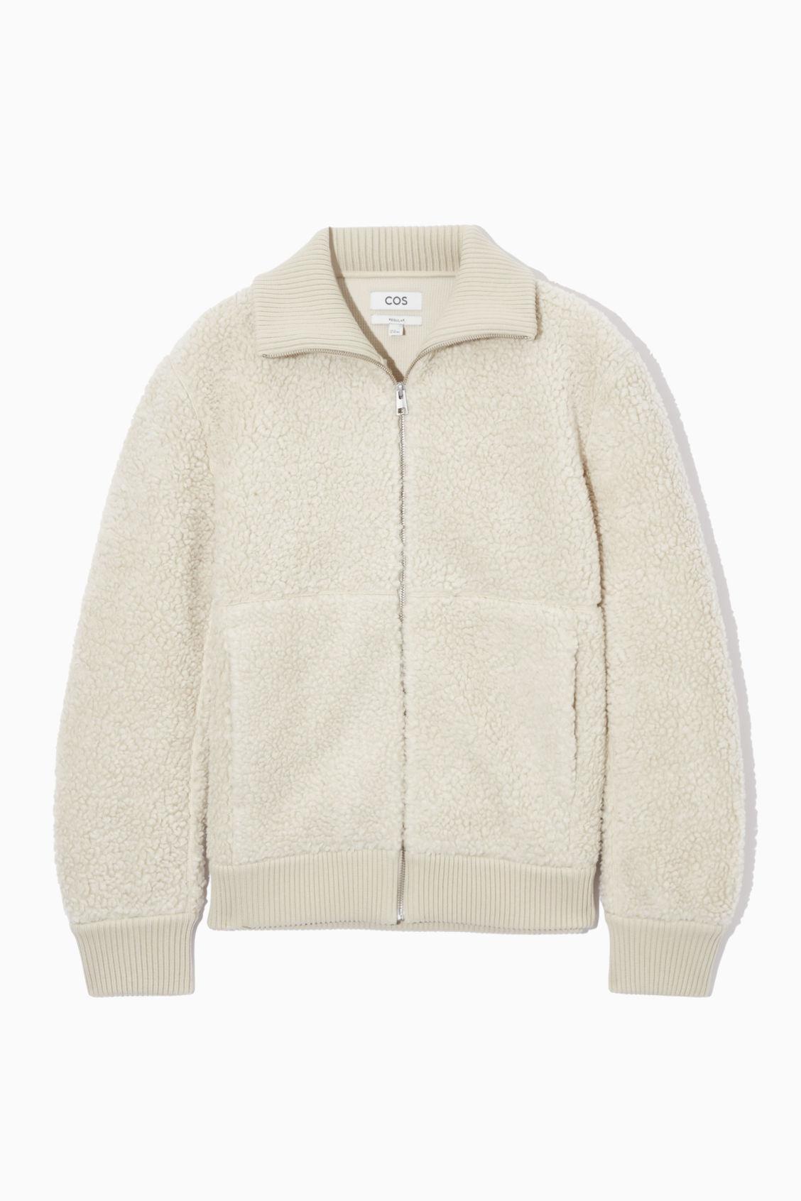 COS Funnel-neck Teddy Jacket in White for Men | Lyst