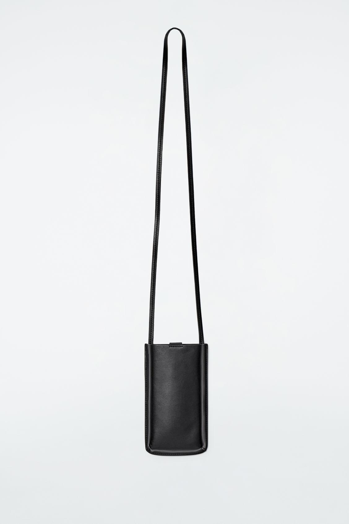 COS Crossbody Phone Pouch - Leather in Black | Lyst