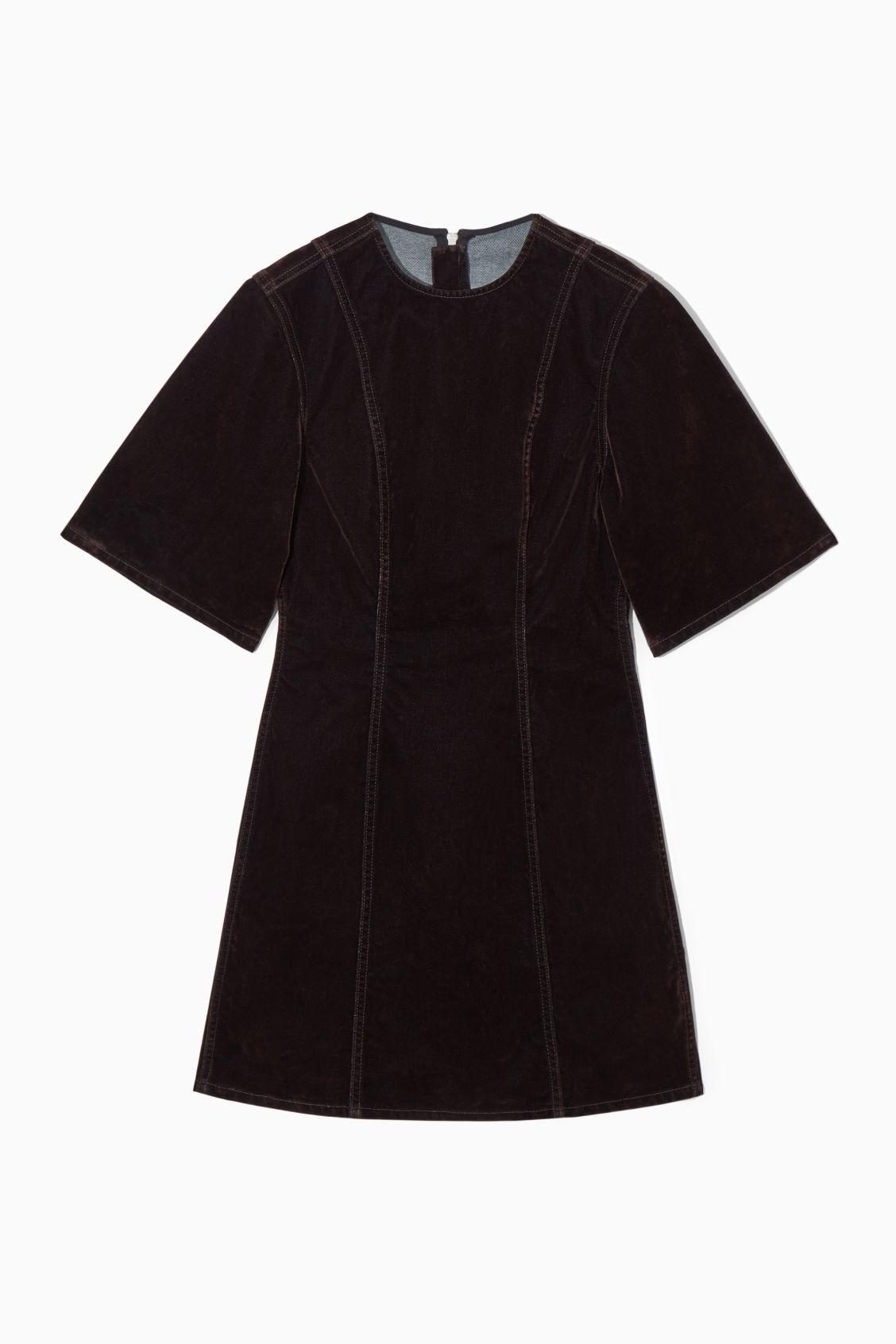 COS Panelled Denim Mini Dress in Black | Lyst