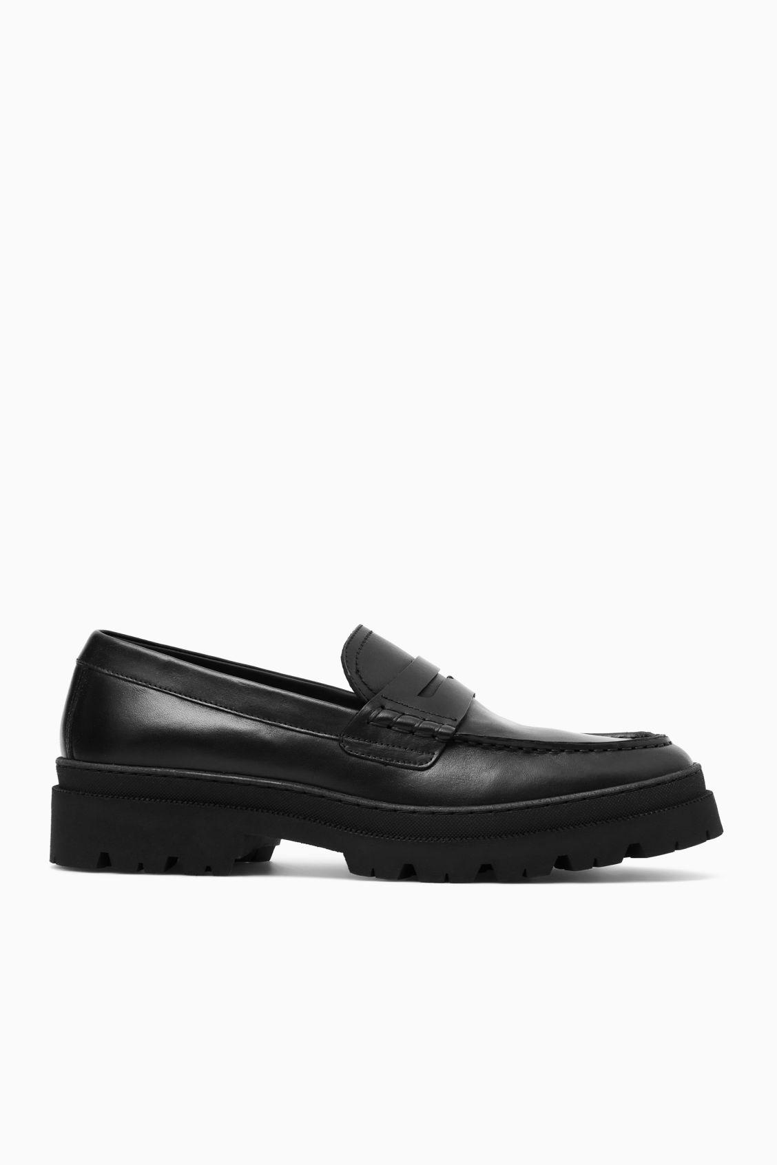 COS Chunky Leather Loafers in Black for Men | Lyst