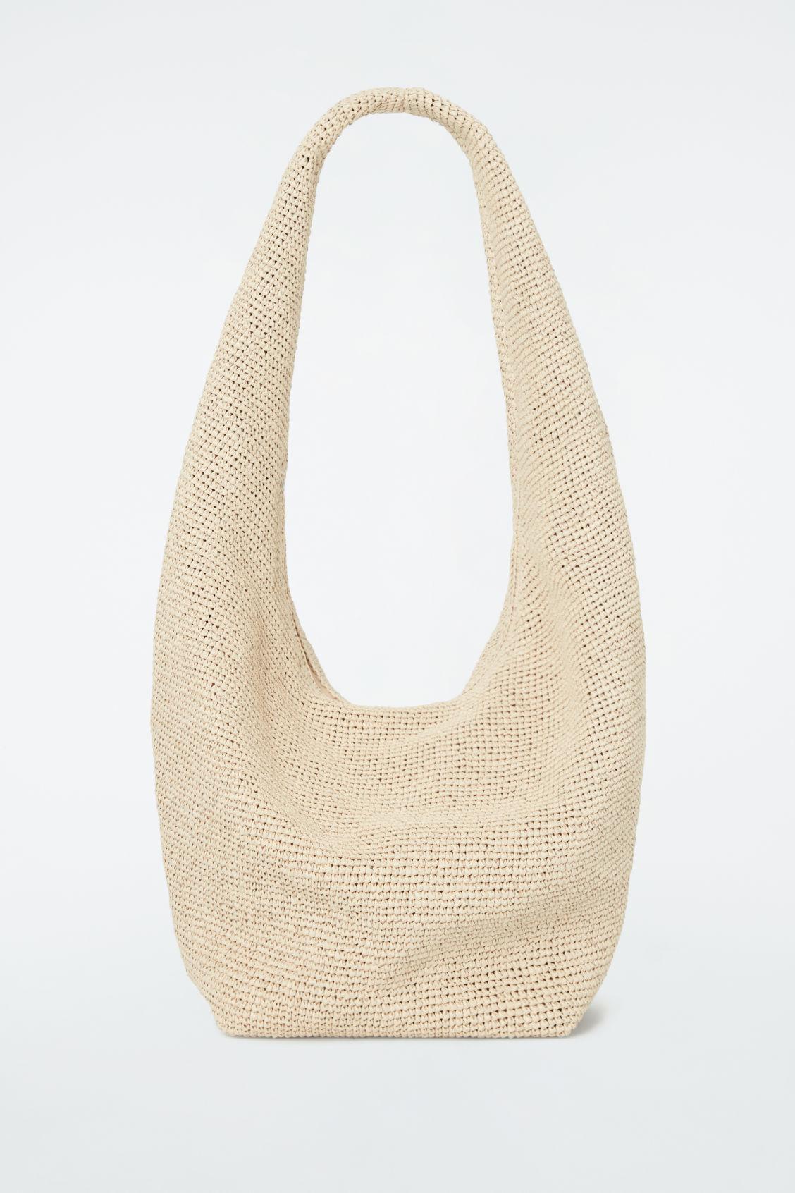 COS Oversized Sling Bag - Raffia in White | Lyst