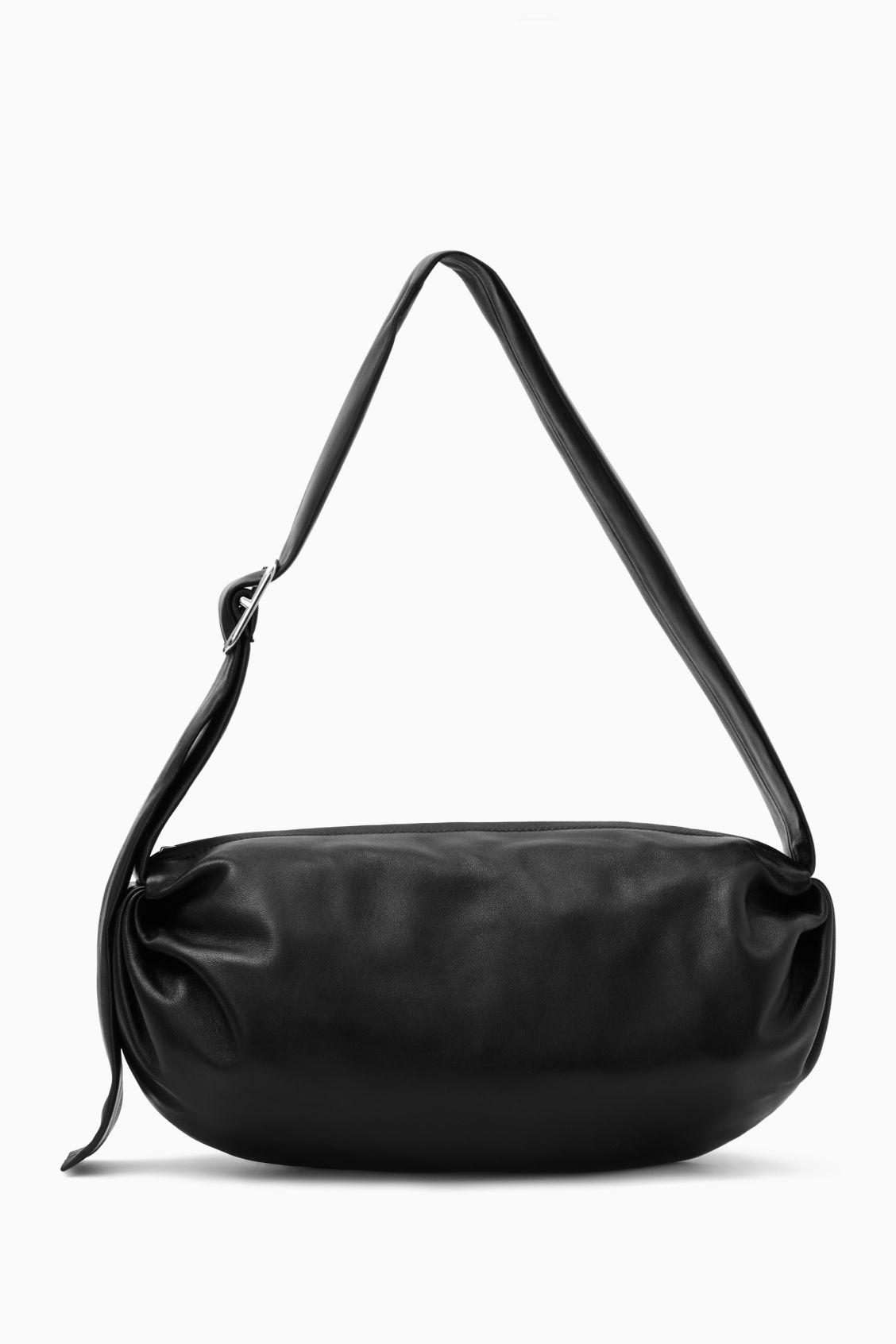 COS Gathered Crossbody - Leather in Black | Lyst
