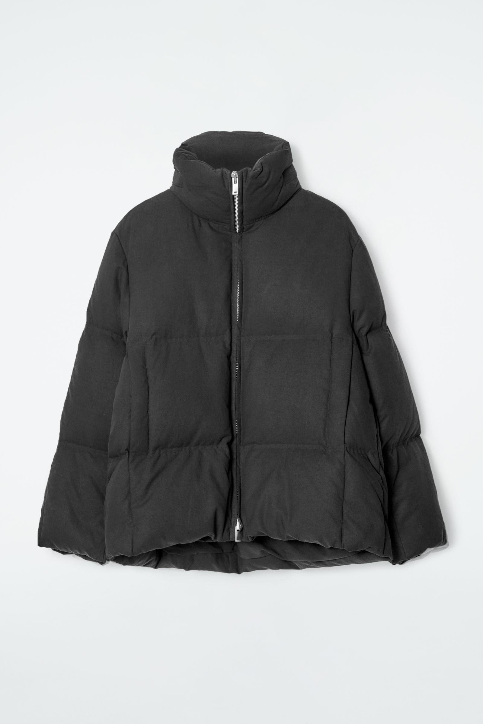 COS Oversized Hooded Down Puffer Jacket in Black | Lyst UK