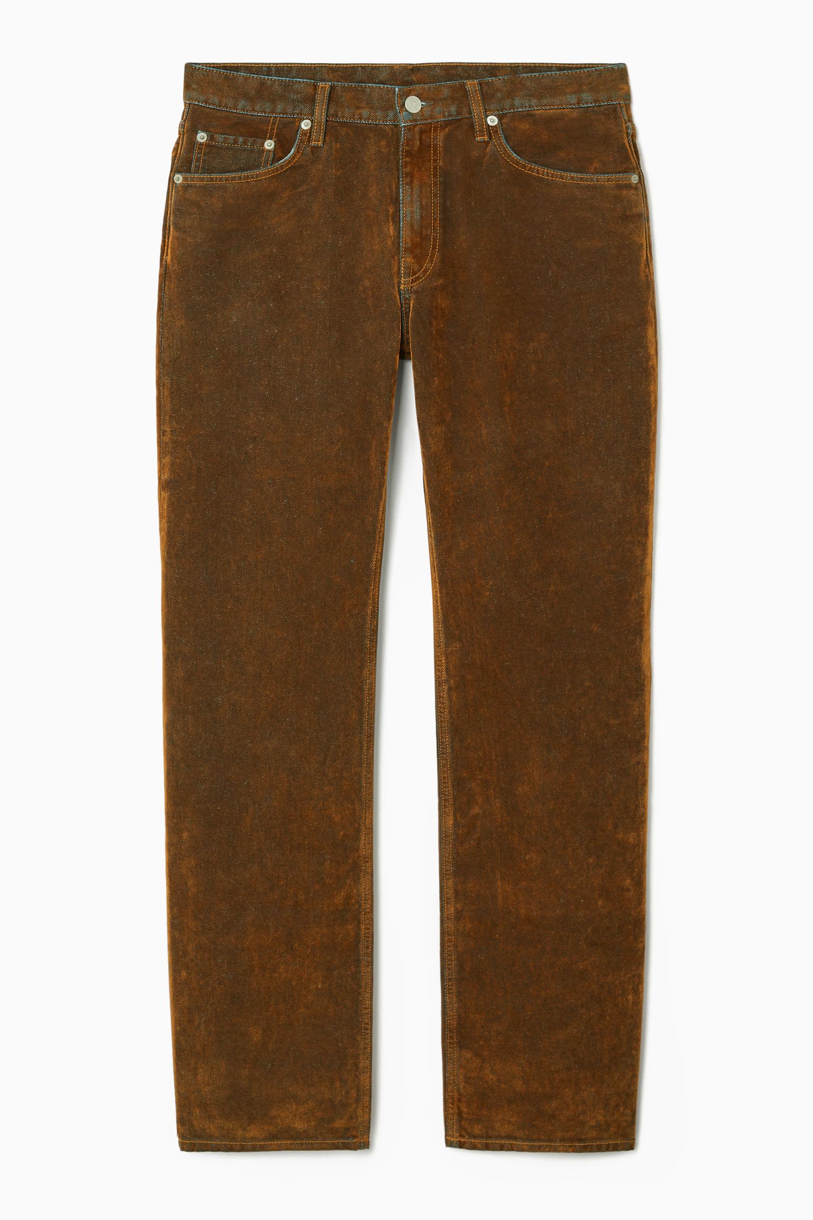 COS Amp Flocked-denim Jeans - Straight in Brown | Lyst UK