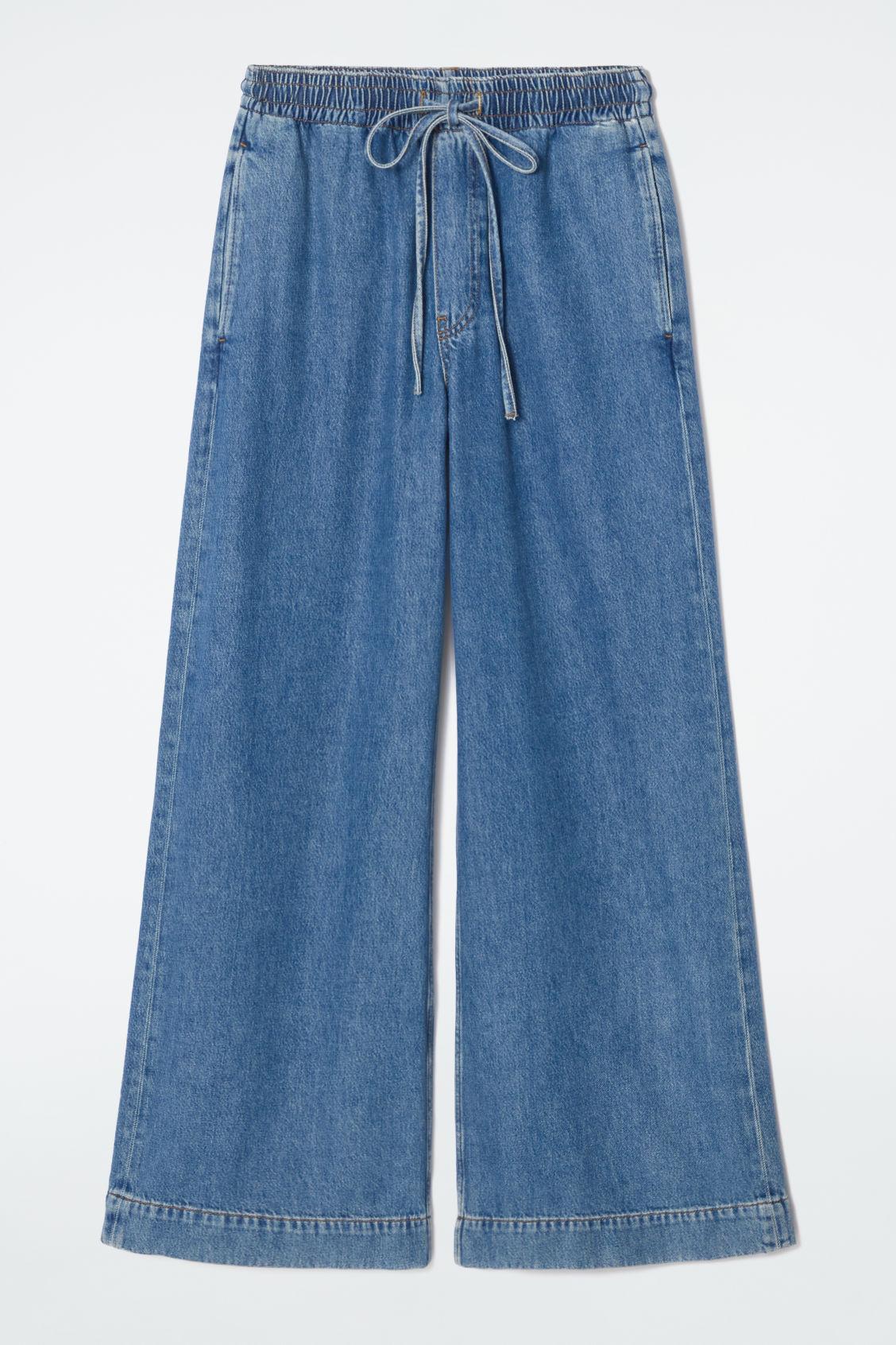 COS Wide-leg Fluid Denim Trousers in Blue | Lyst