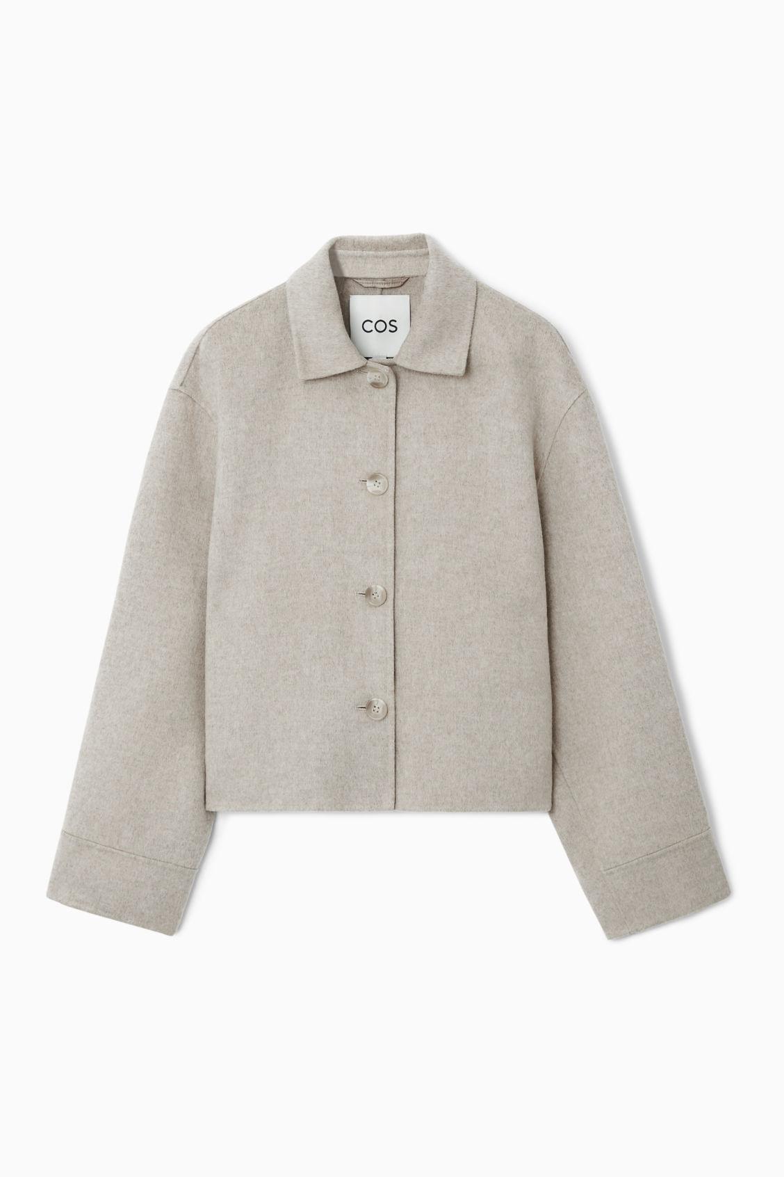 COS Boxy Double-faced Wool Jacket in White | Lyst