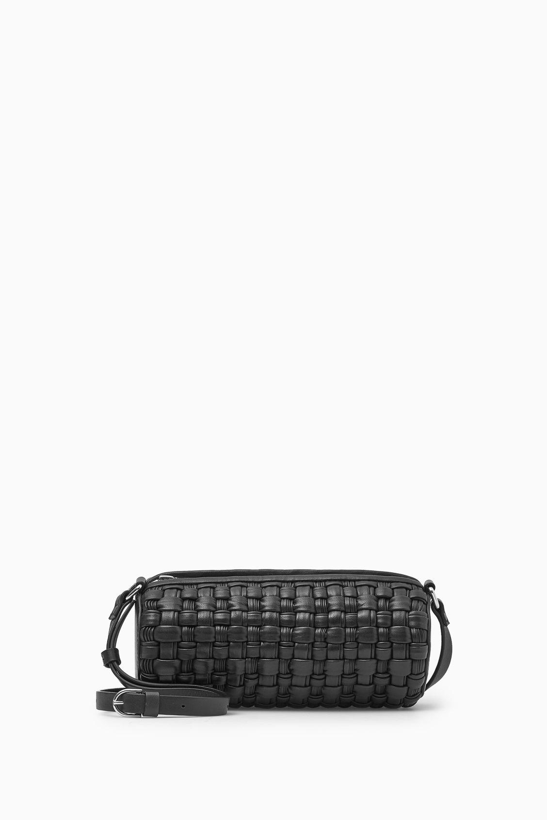 COS Braided Barrel Shoulder Bag - Leather in Black | Lyst