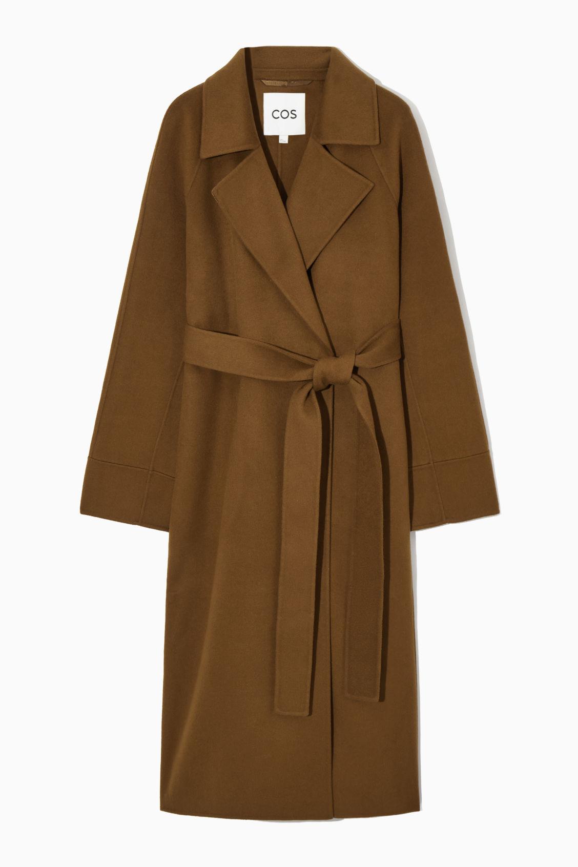 COS Belted Double-faced Wool Coat in Brown | Lyst