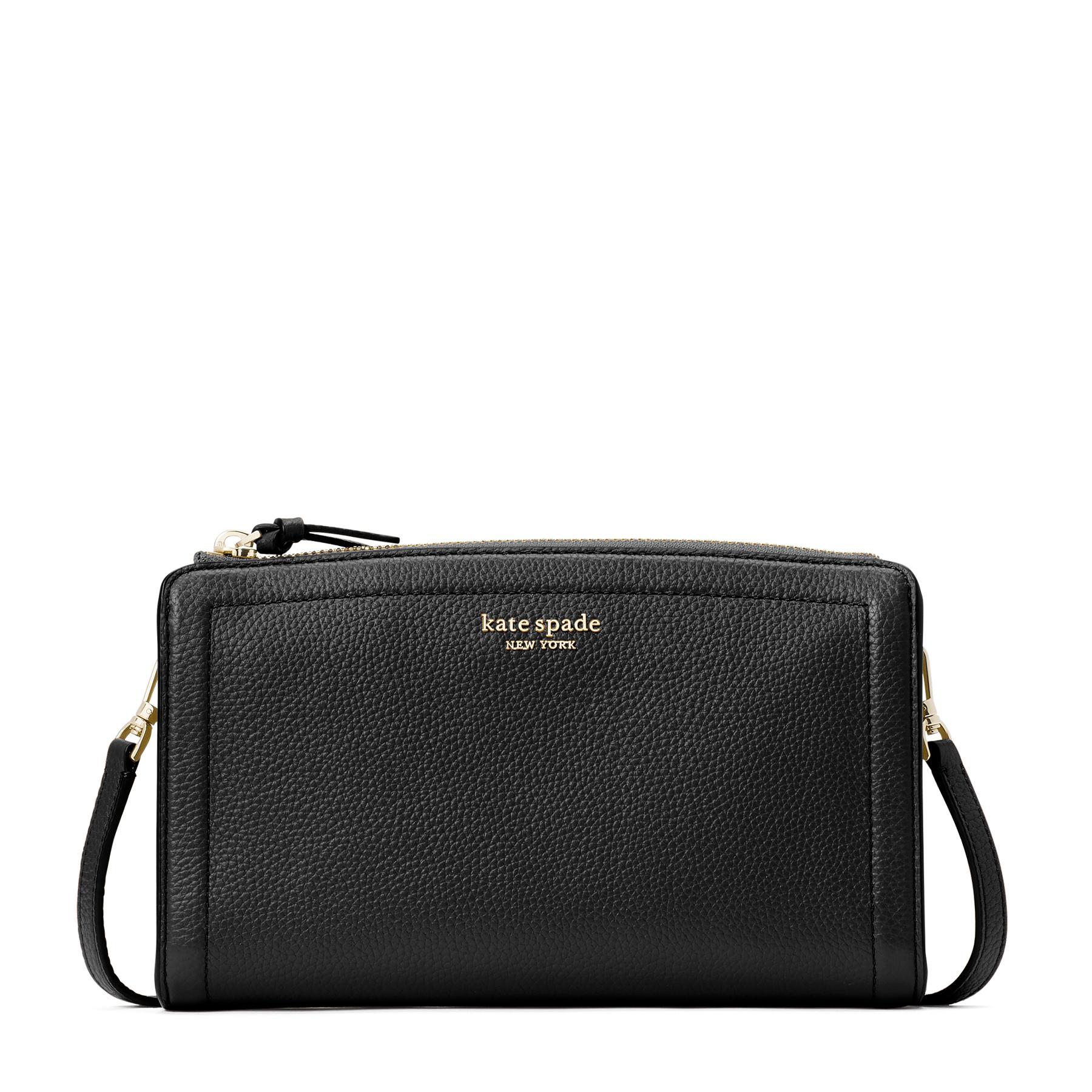 Kate Spade Knott Pebbled Leather Small Crossbody Handbag in Black | Lyst