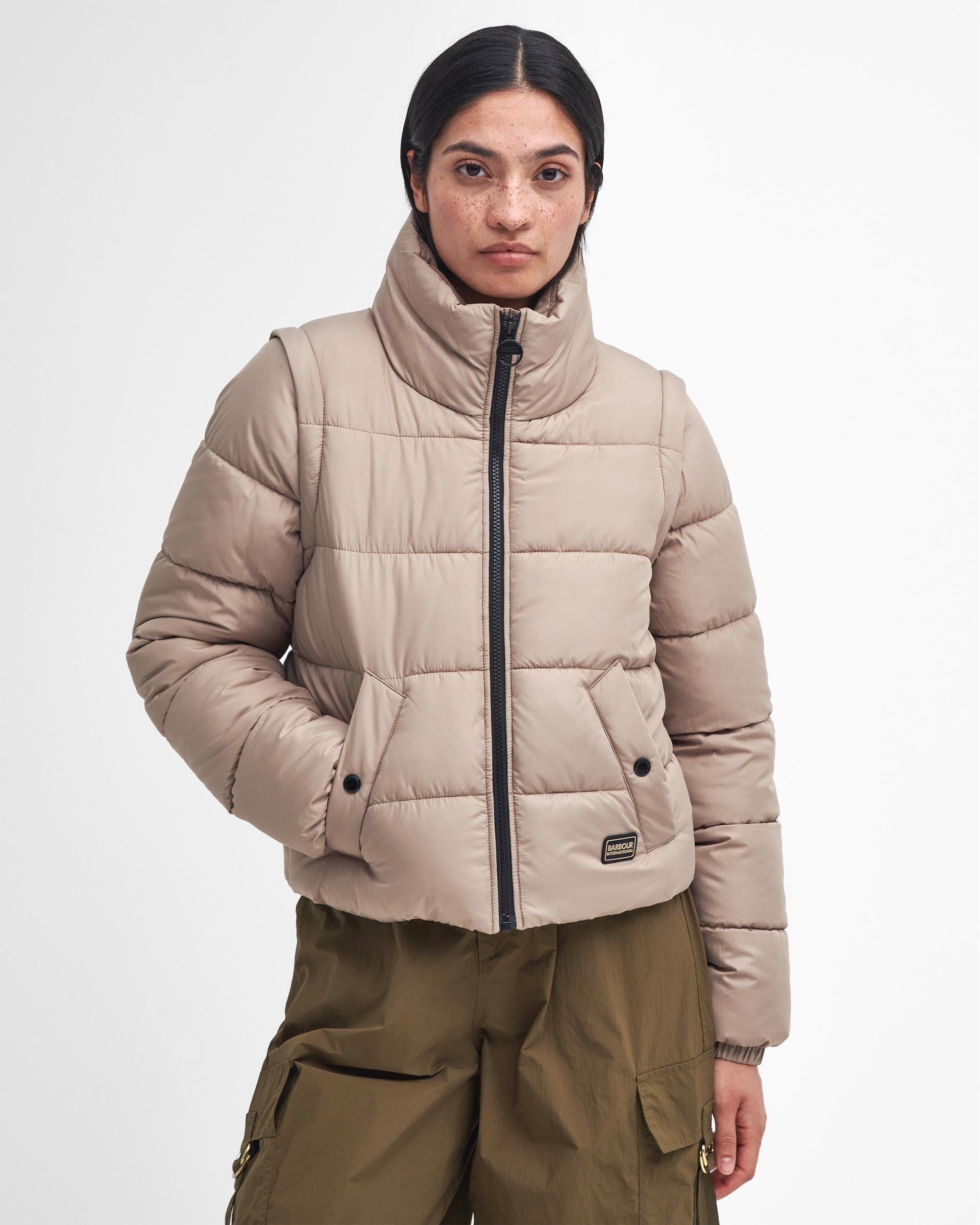 Barbour Webber Puffer Jacket in Natural | Lyst