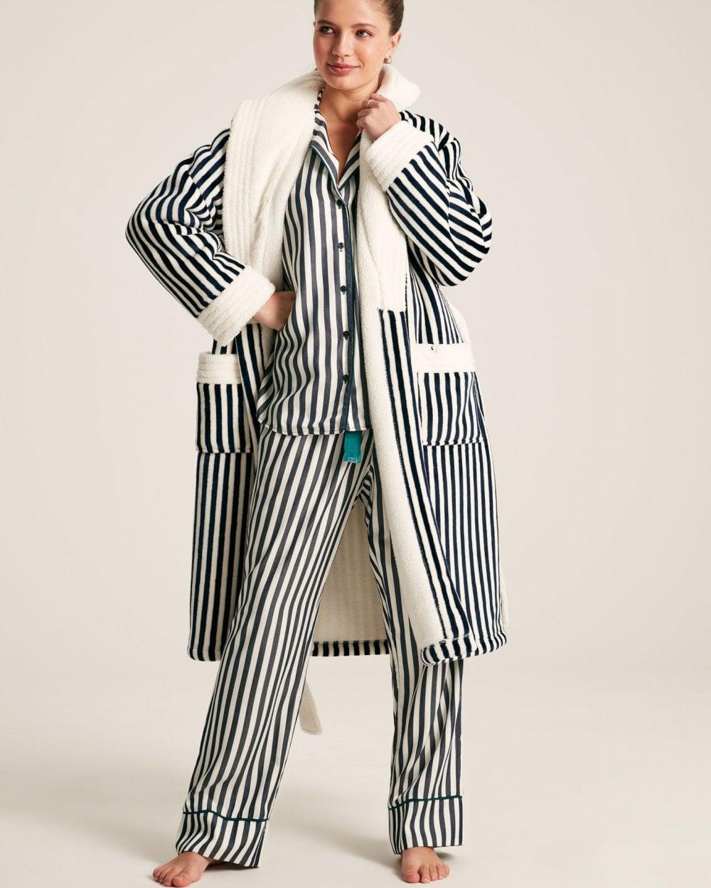 Joules Matilda Dressing Gown Stripe in Natural | Lyst