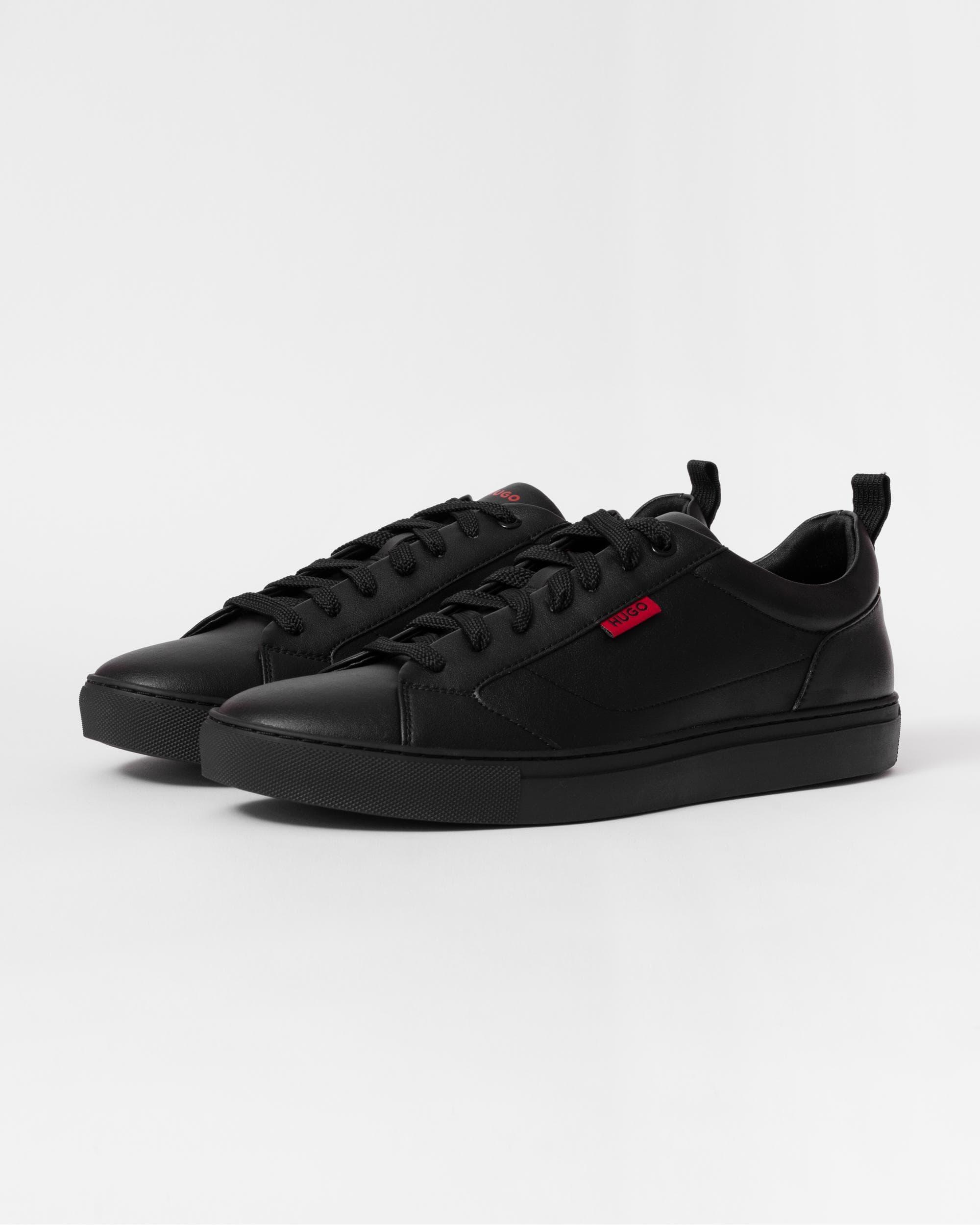 HUGO Morrie Cupsole Trainers With Logo Flag in Black for Men | Lyst