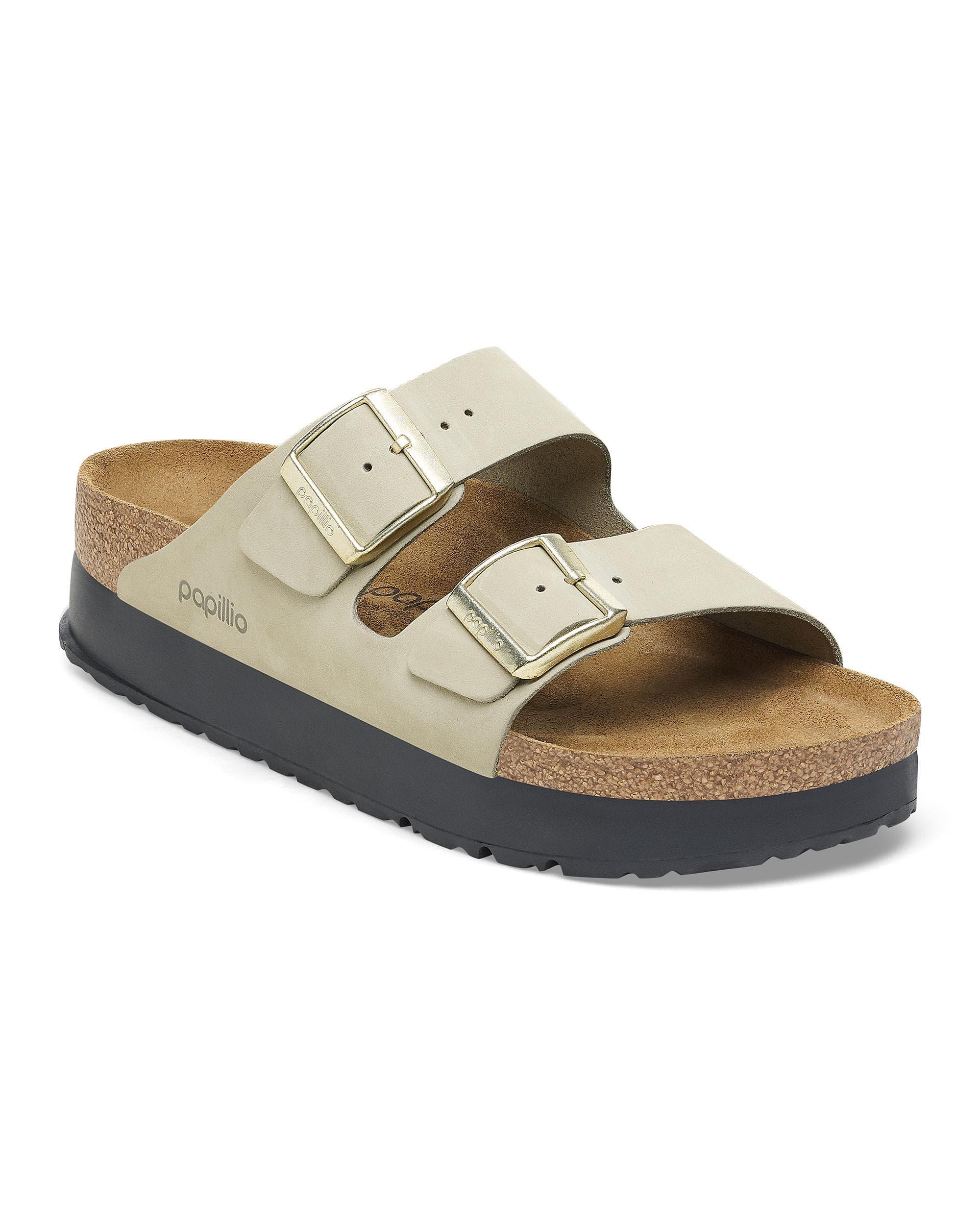 Birkenstock Papillio Arizona Flex Platform Nubuck Leather Sandals | Lyst