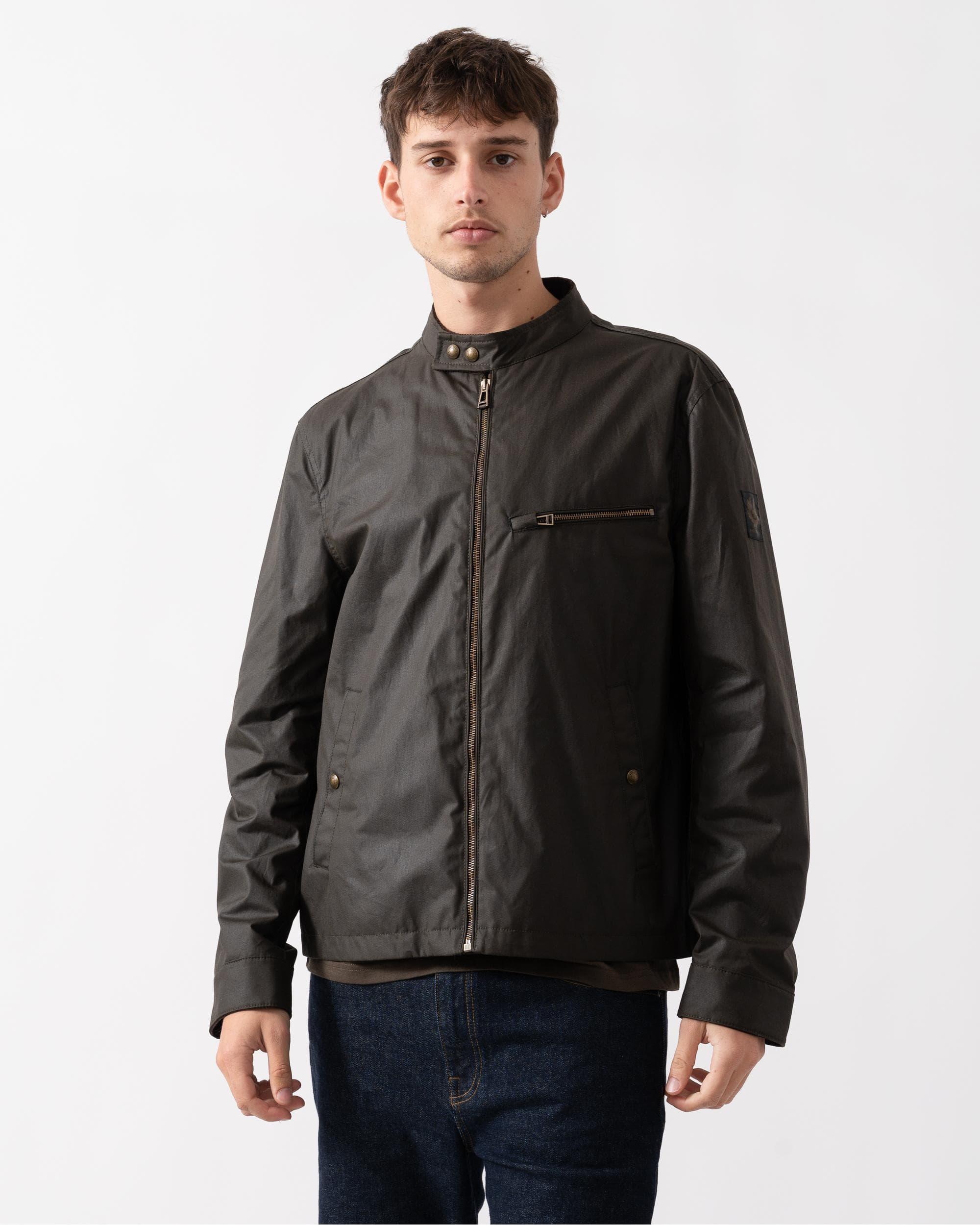 Belstaff Walkham Waxed Biker Jacket Colour: Faded in Black for Men | Lyst