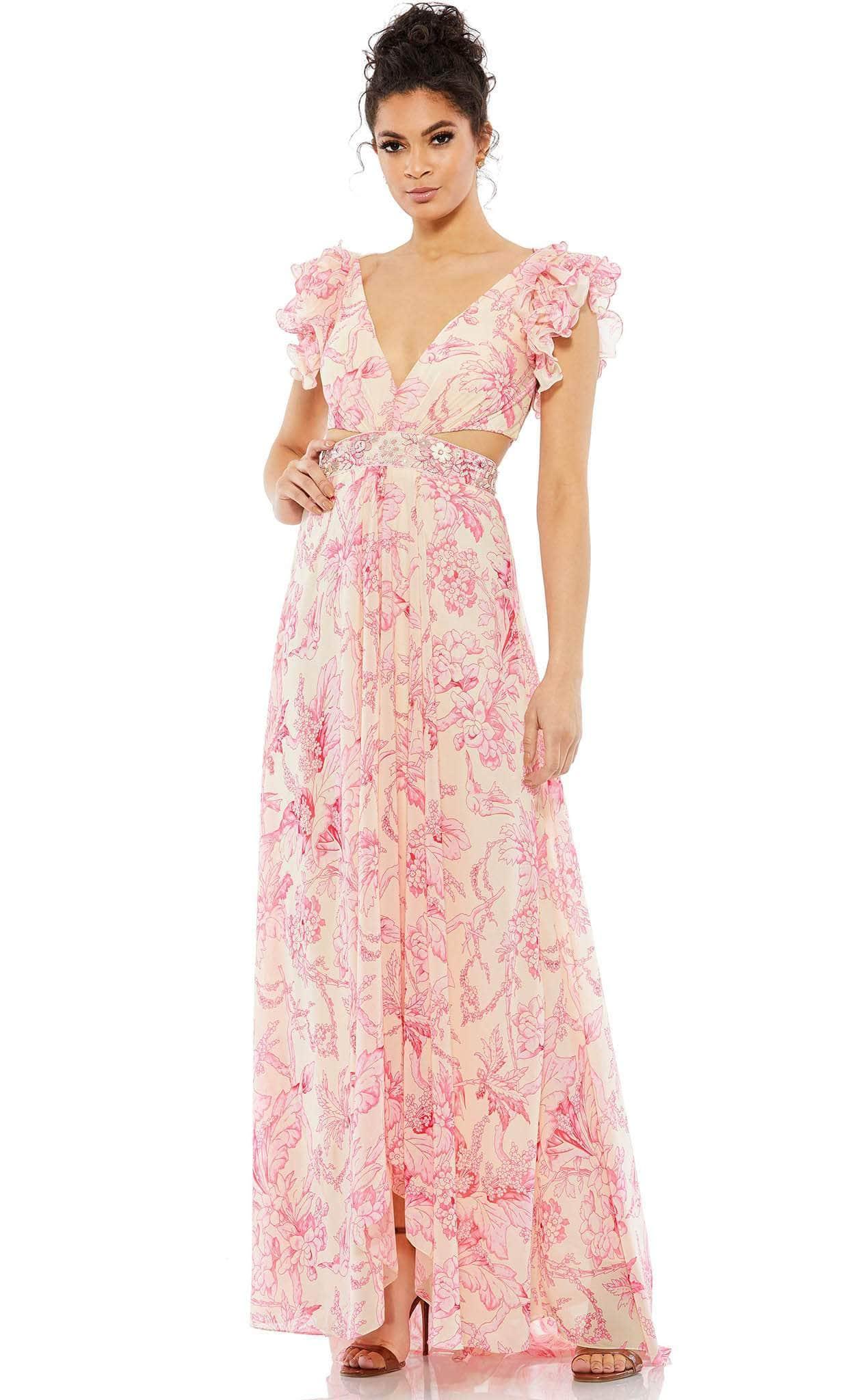 Mac Duggal 9161 Floral Ruffled Formal Dress In Pink Lyst