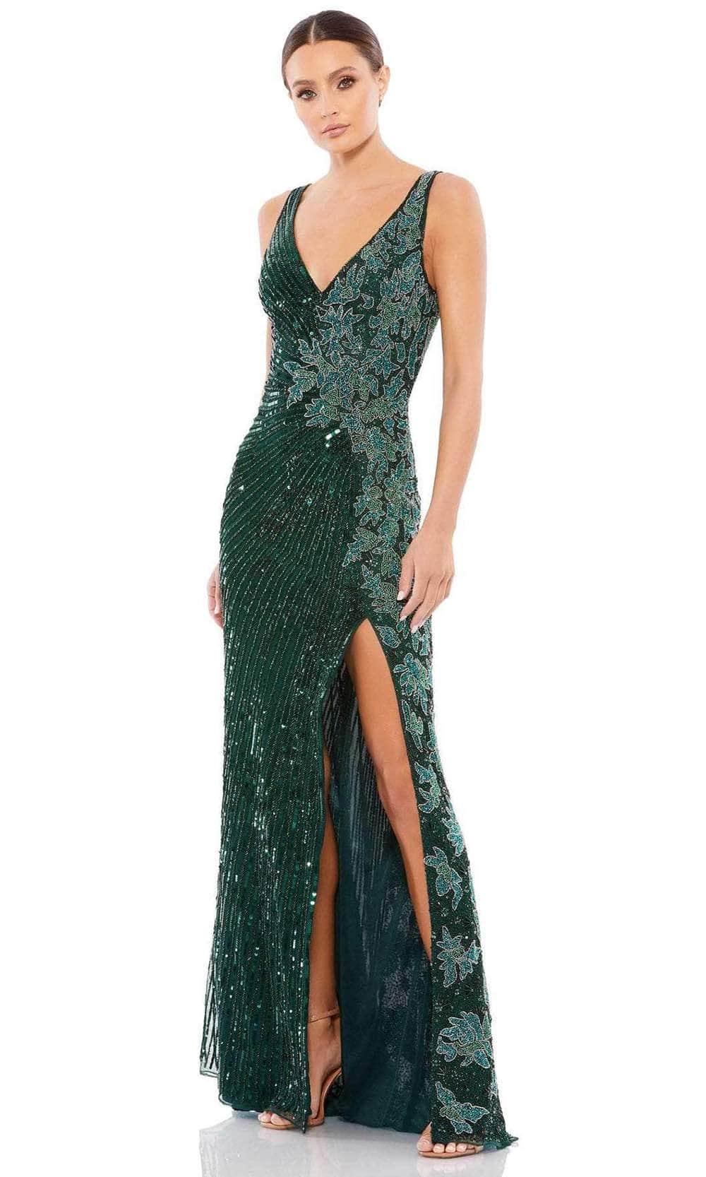 Mac Duggal 5473 Beaded Evening Gown With Slit In Green Lyst