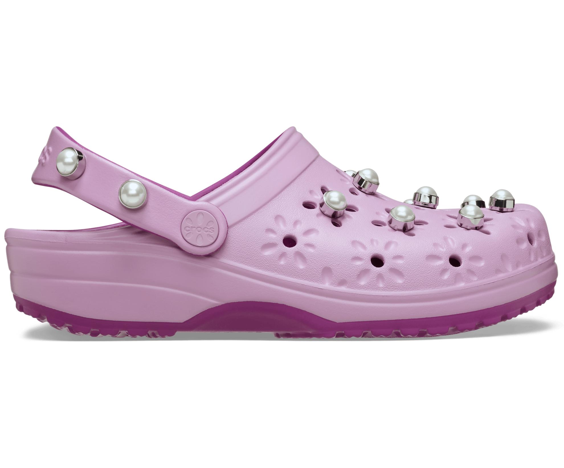 Crocs™ Classic Floral Cut Out Elevated Clog; Hydrangea in Purple | Lyst