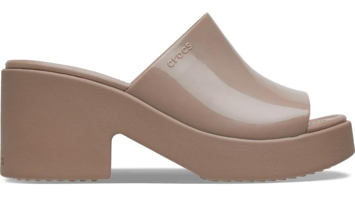 Crocs™ Brooklyn Slide High Shine Heel in Black | Lyst