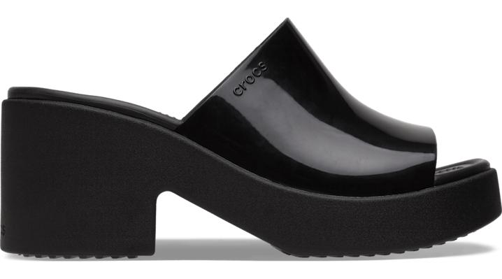 Crocs™ Brooklyn Slide High Shine Heel in Black | Lyst