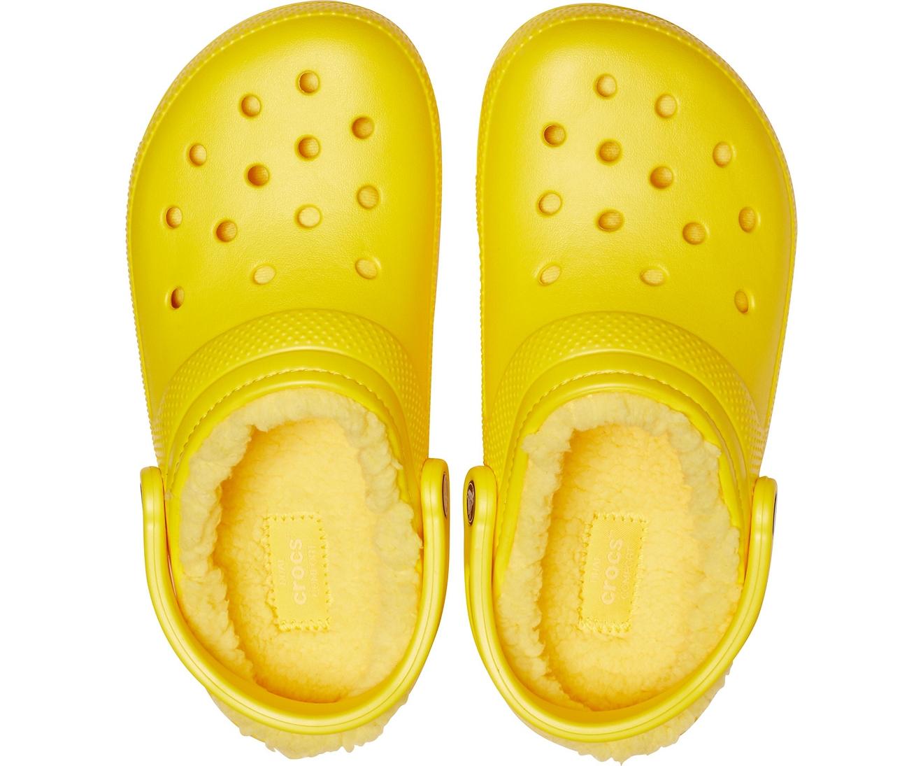 Crocs™ Classic Lined Clog | Warm And Fuzzy Slippers in Lemon/Lemon ...
