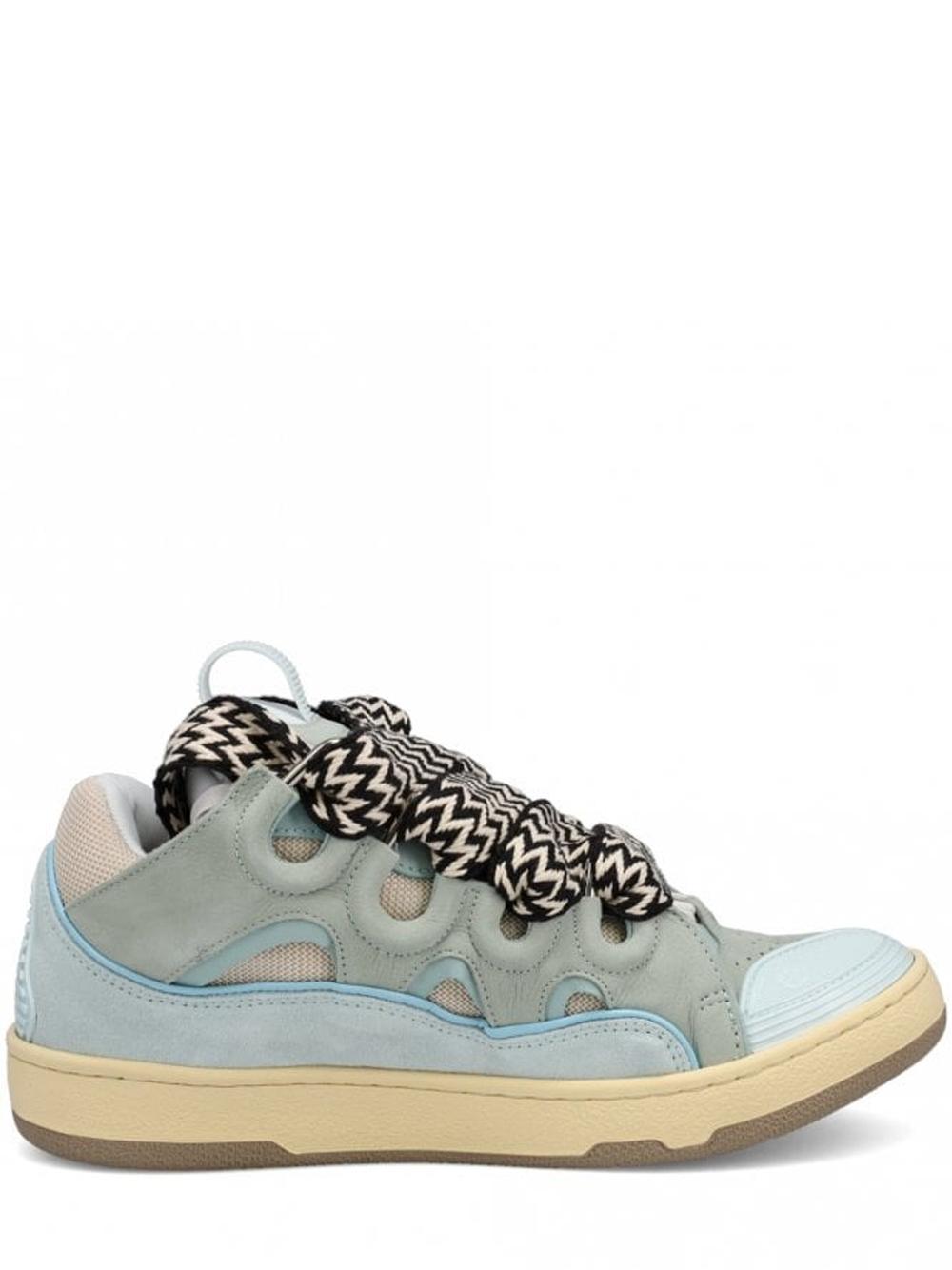 Lanvin Curb Sneakers Pale Blue In Leather for Men | Lyst