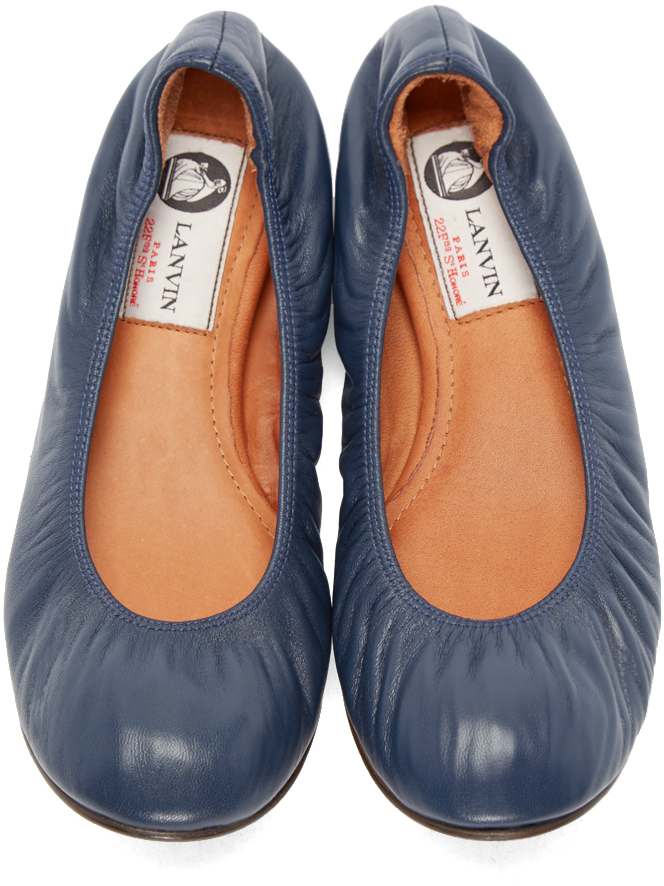 Womens Navy Blue Ballet Flats