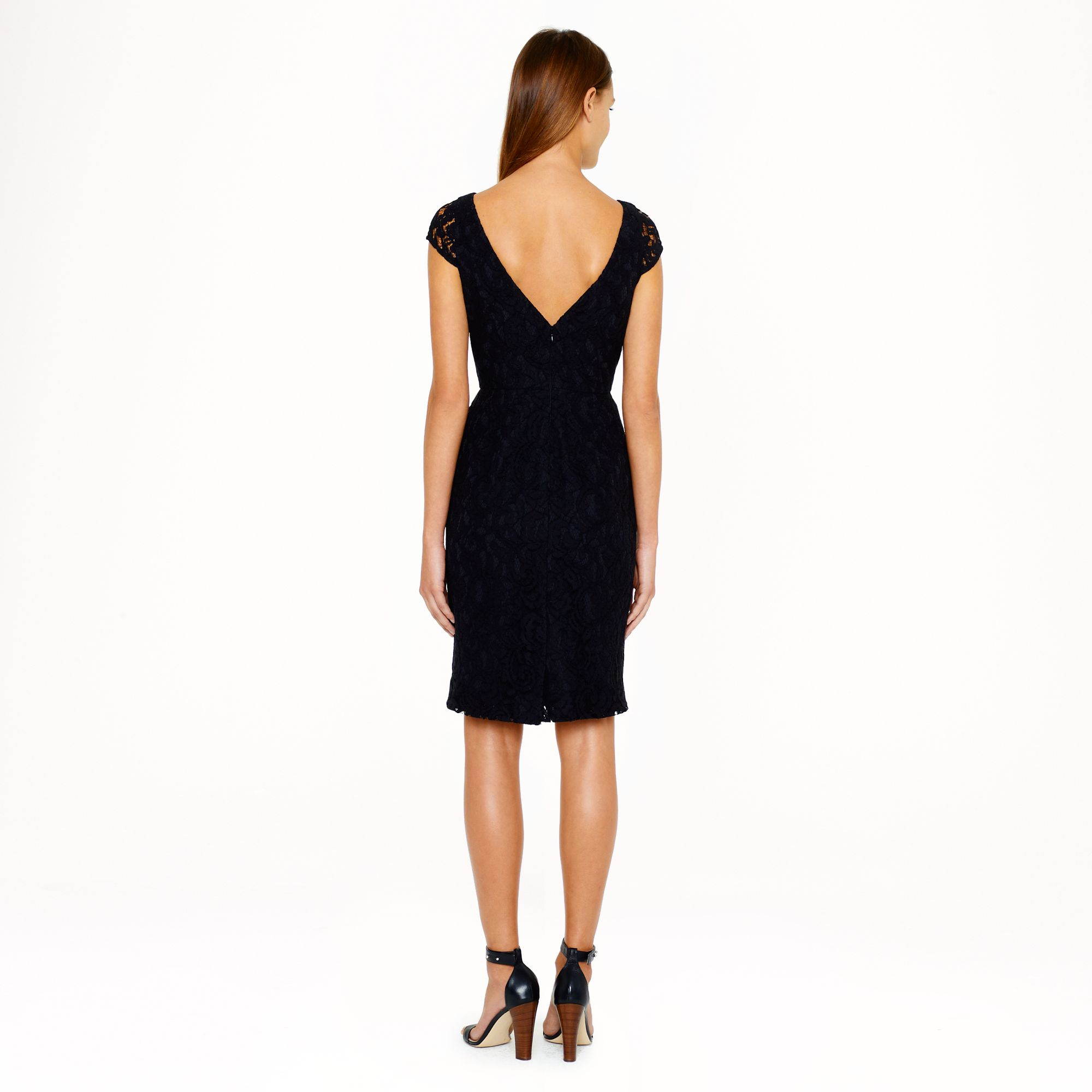 J Crew Elsa Dress In Leavers Lace In Black Lyst