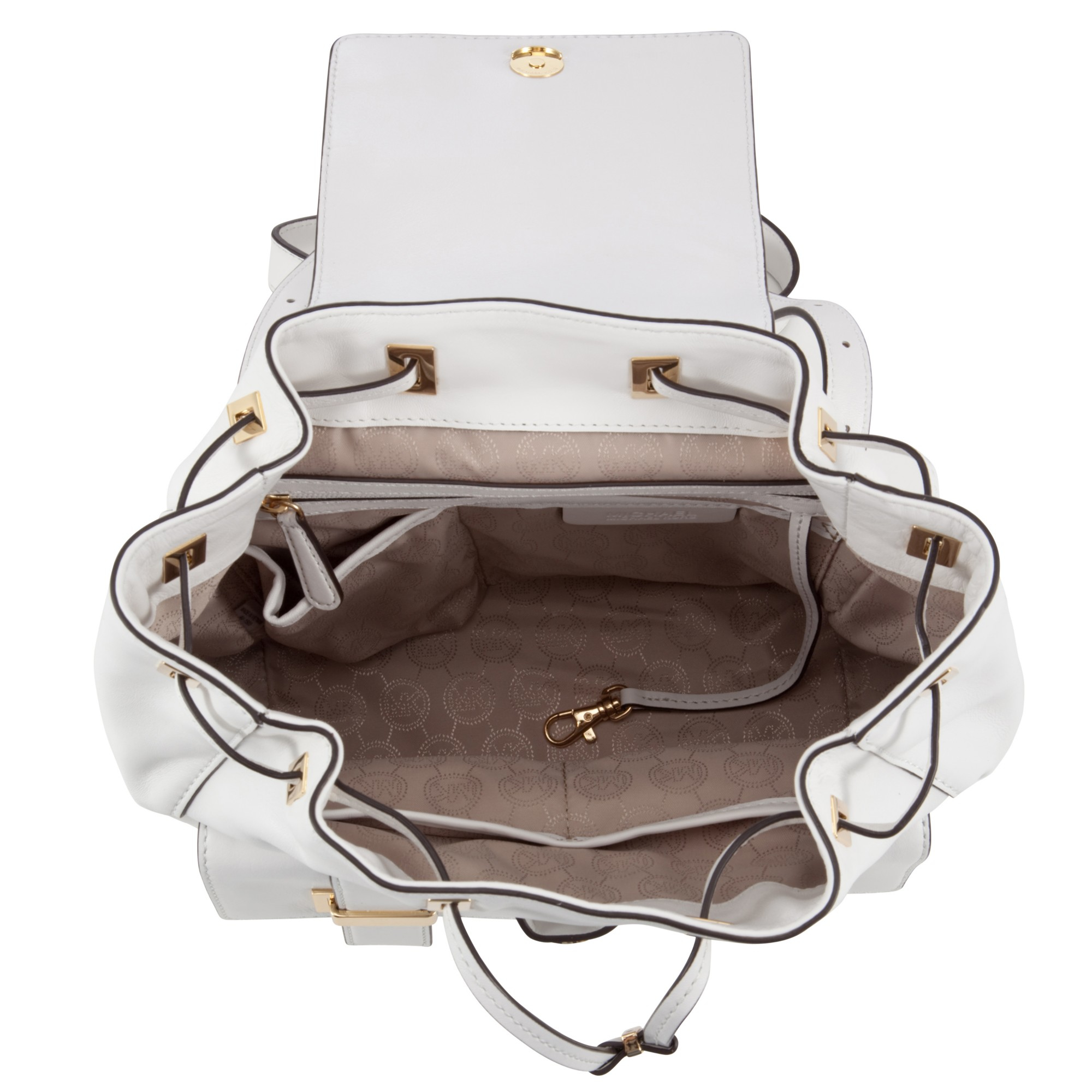 MICHAEL Michael Kors Marly Leather Drawstring Backpack in White - Lyst