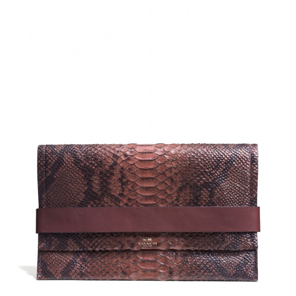 COACH Bleecker Clutch in Python Embossed Leather - Lyst