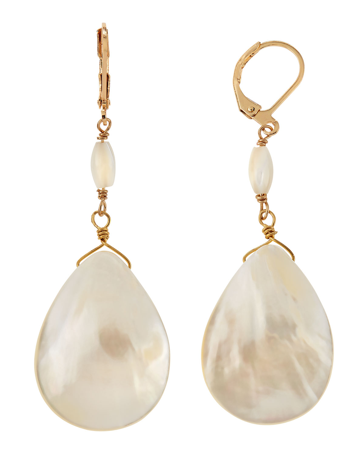 Lyst Kenneth Jay Lane Mother Of Pearl Teardrop Earrings In Natural