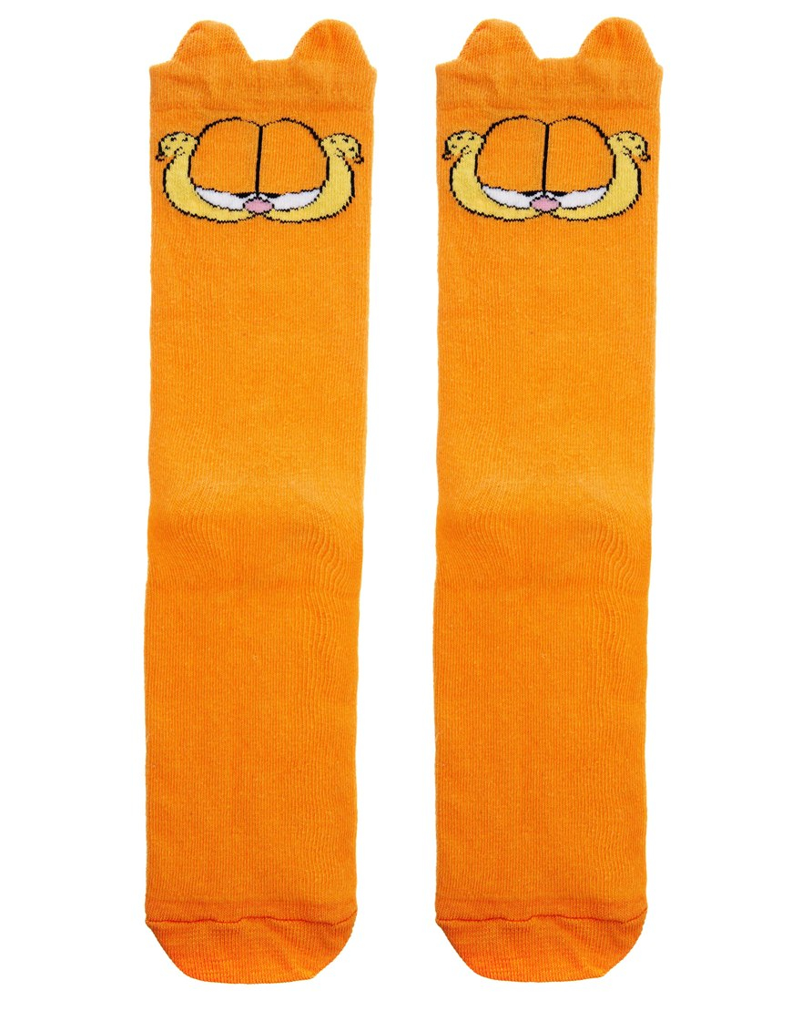 Lazy Oaf Garfield Socks in Orange for Men | Lyst
